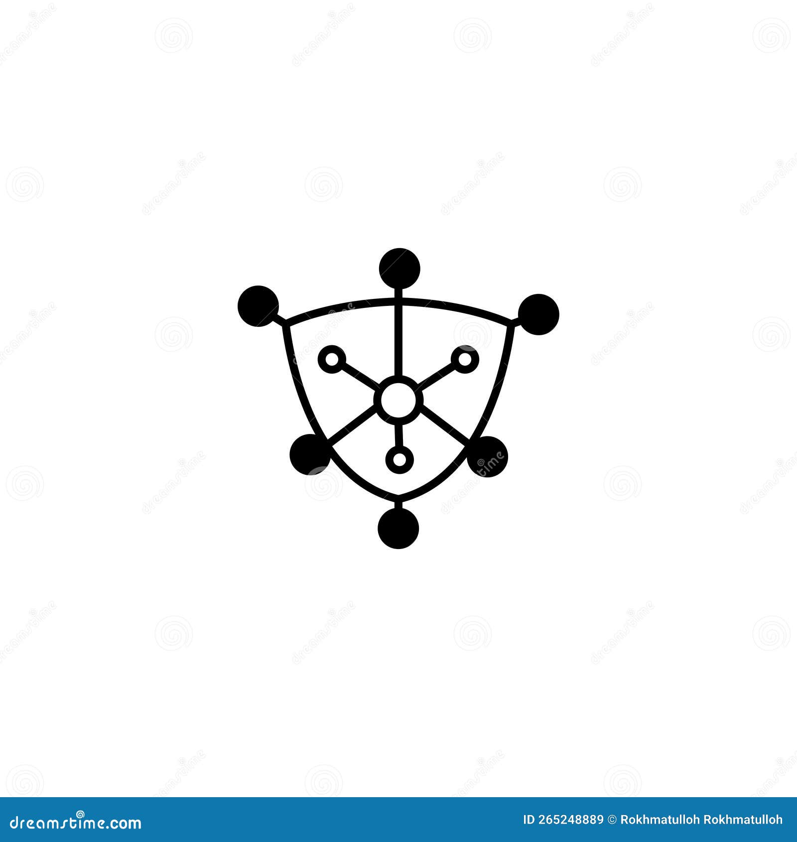 Technology Shield Logo Line Illustration Design Template Vector Stock ...