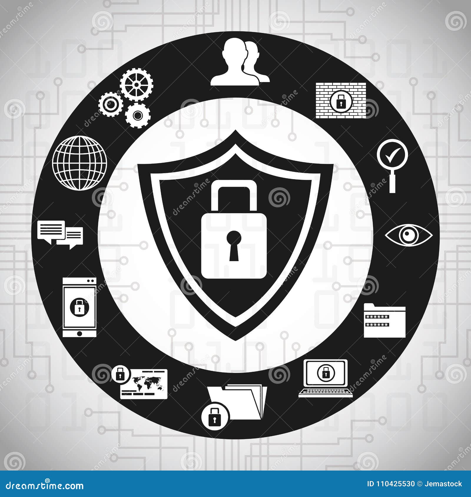 Technology Shield Protection Network System Stock Vector - Illustration ...