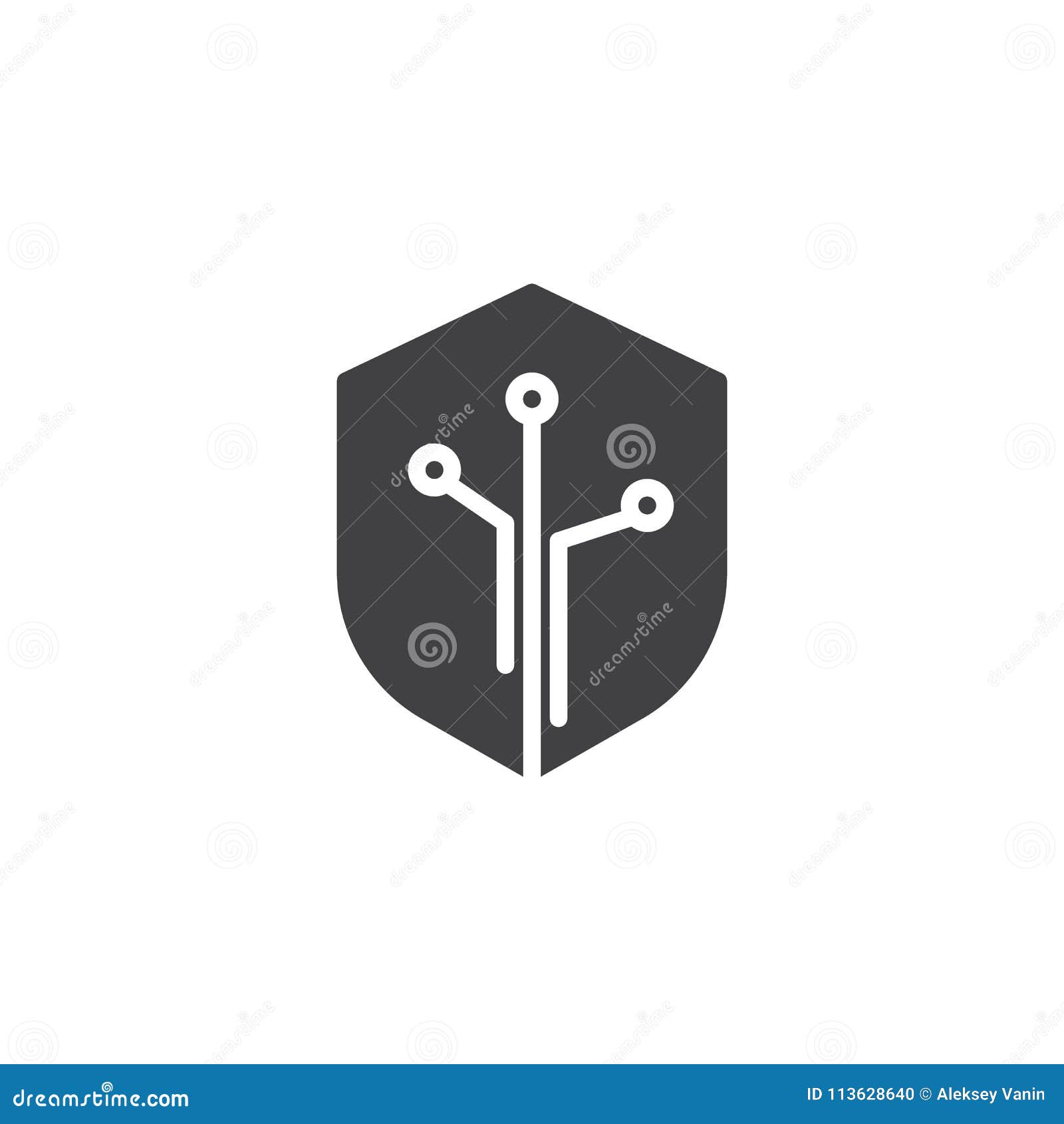 Technology Shield Vector Icon Stock Vector - Illustration of filled ...