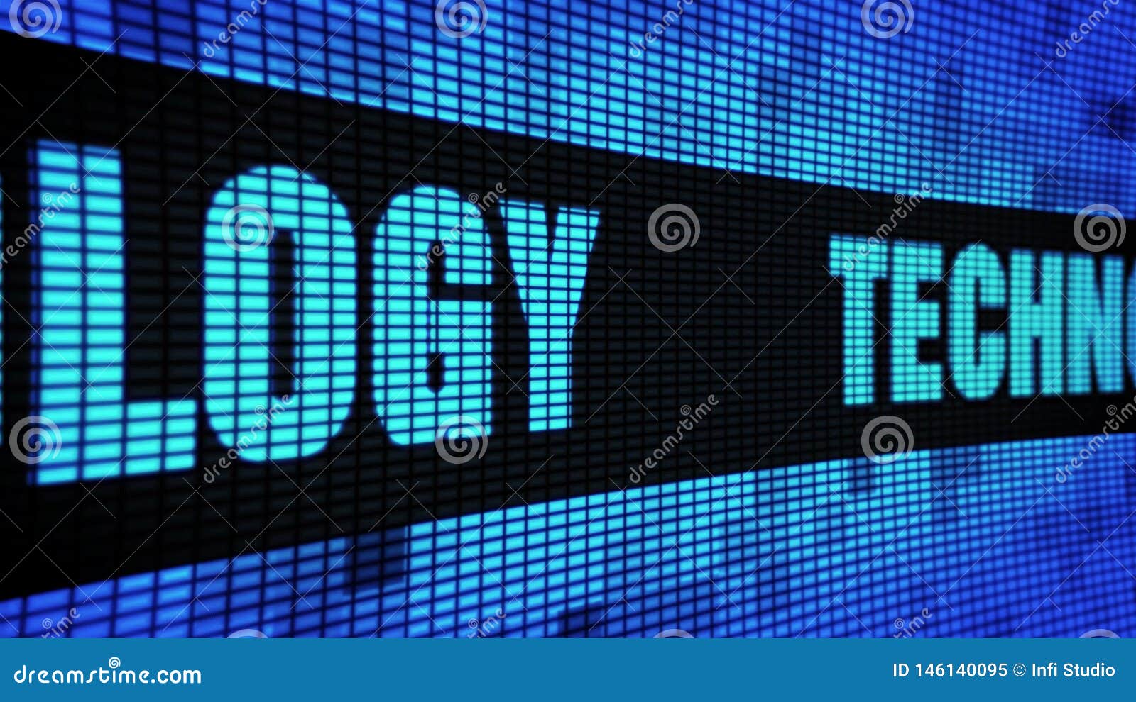 Technology Side Text Scrolling LED Wall Pannel Display Sign Board Stock ...