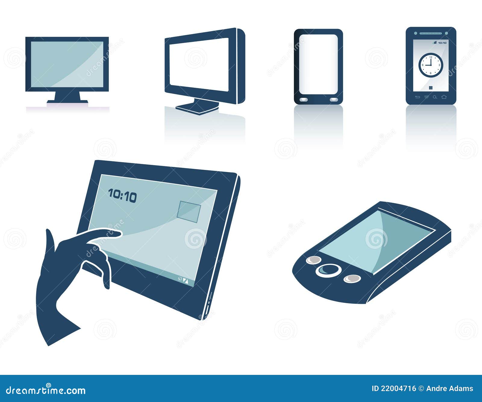 Technology silhouettes stock vector. Illustration of screen - 22004716