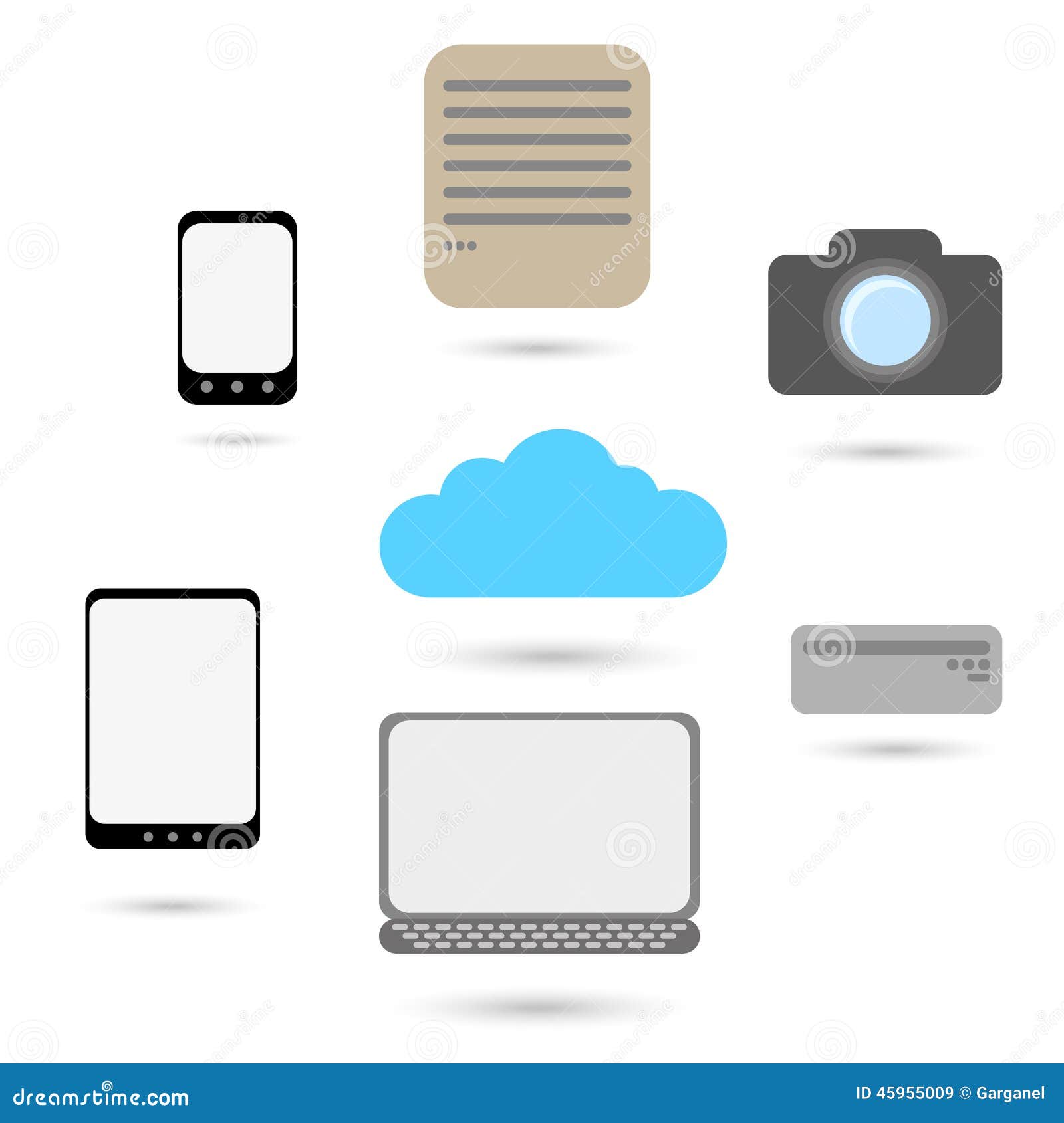 Technology simple icons stock vector. Illustration of disc - 45955009