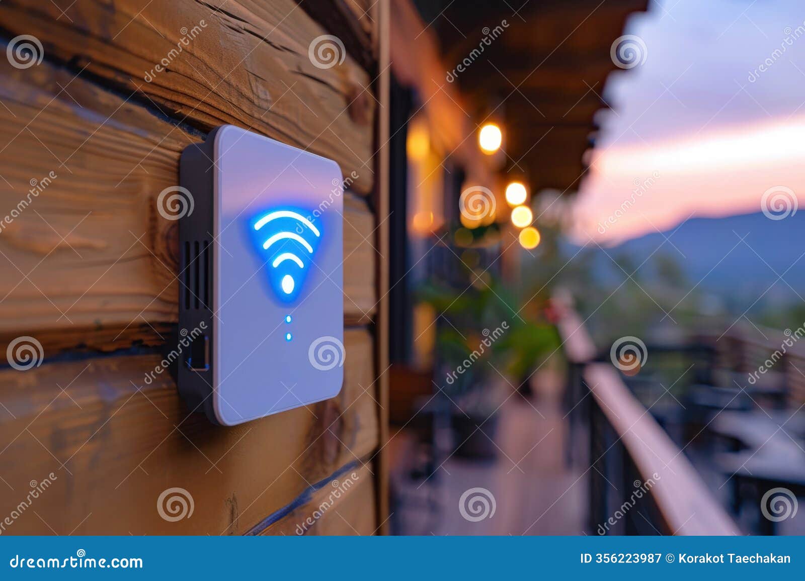 Technology for Smart Home and IoT Concept. Wifi Extender, Blue Wifi ...