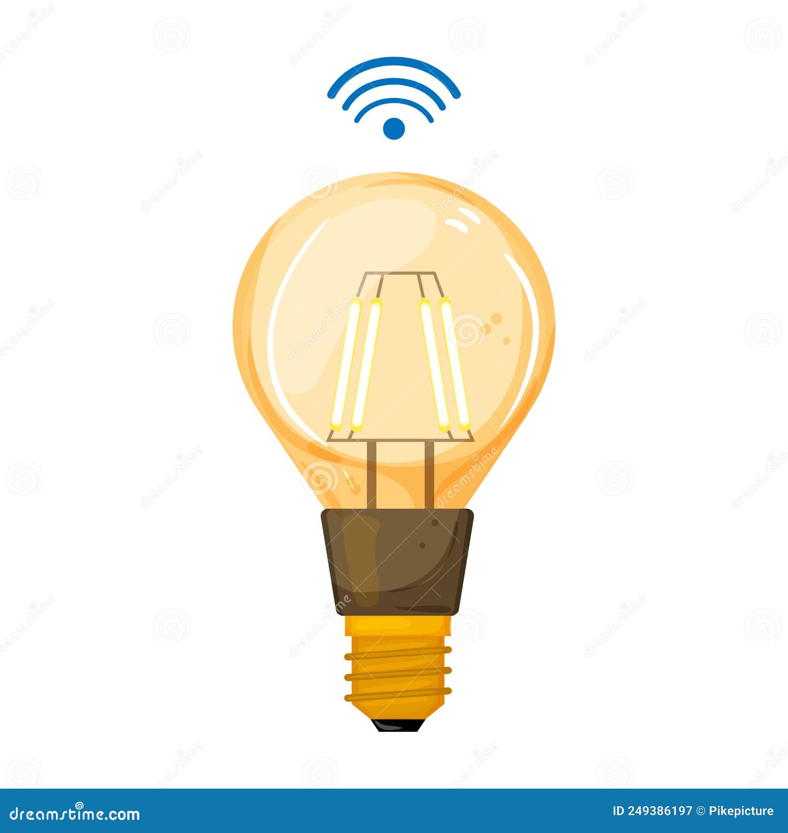 Technology Smart Light Bulb Cartoon Vector Illustration Stock Vector ...