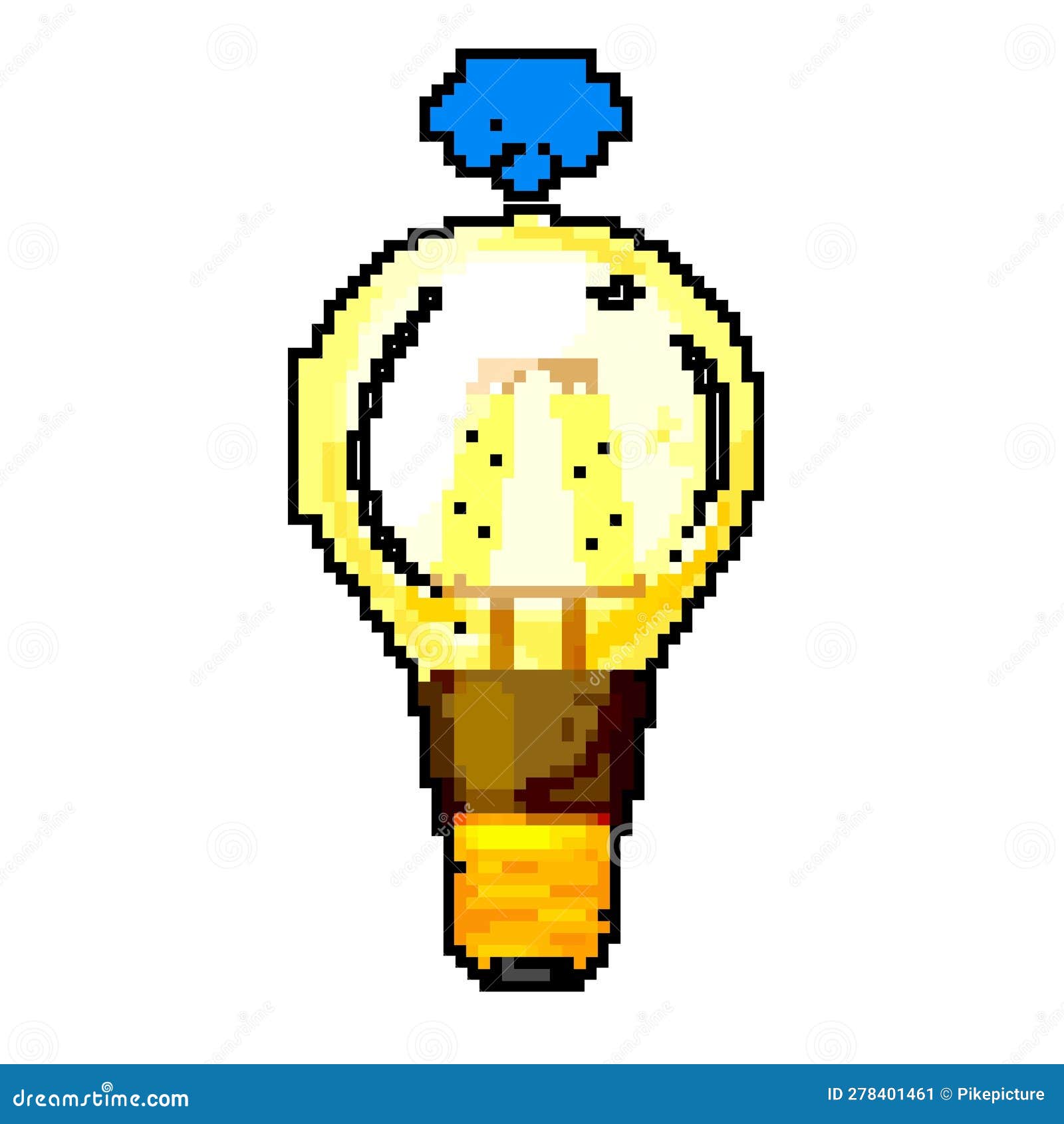 Technology Smart Light Bulb Game Pixel Art Vector Illustration Stock ...