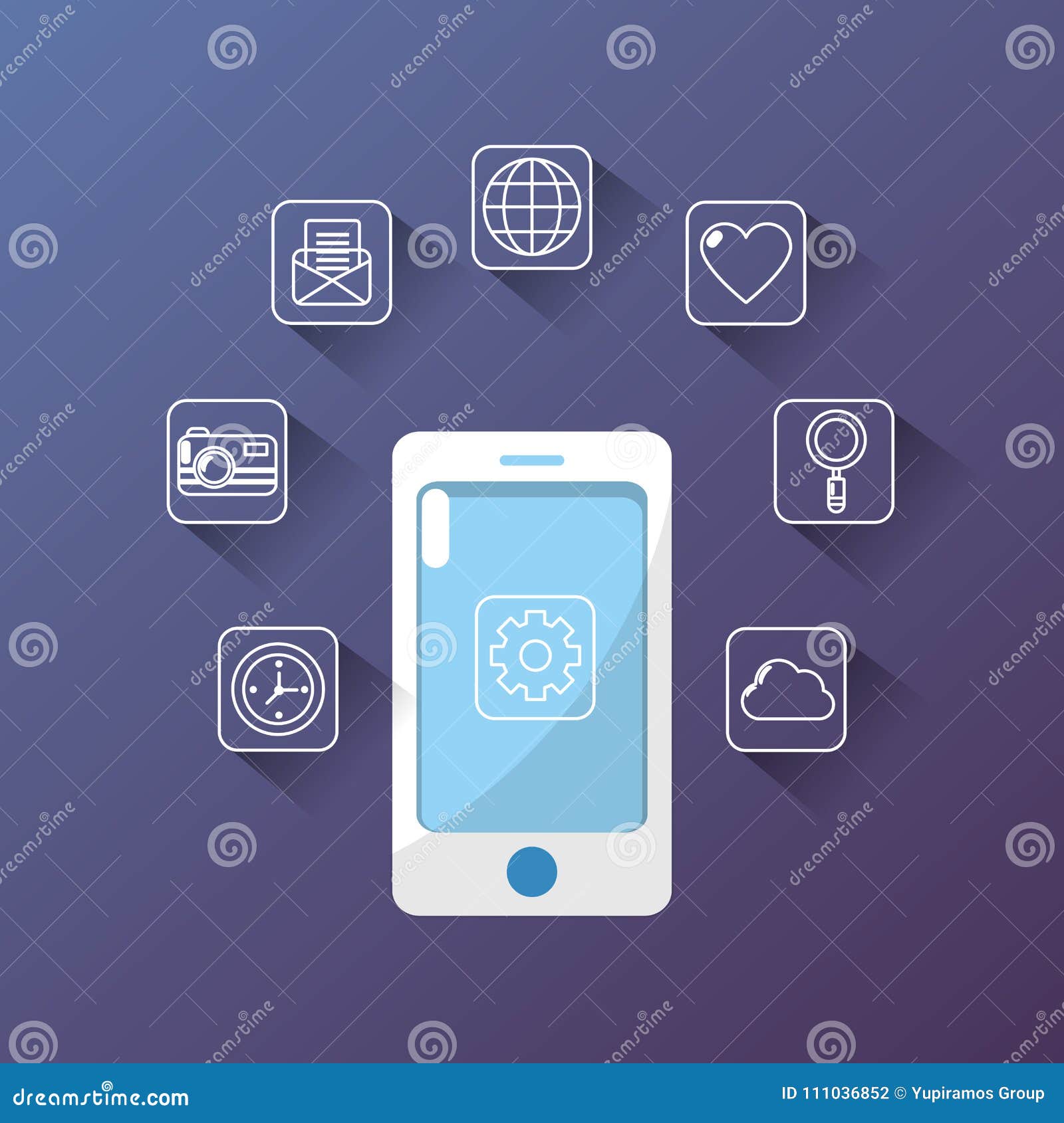 Technology Smartphone Apps Connection Server Stock Vector ...