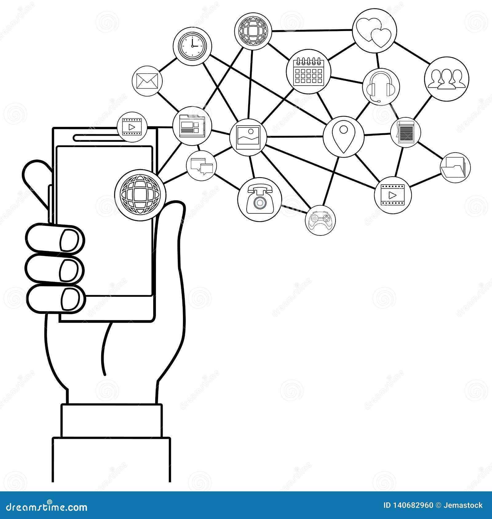 Technology Smartphone Cartoon Stock Vector - Illustration of folder ...