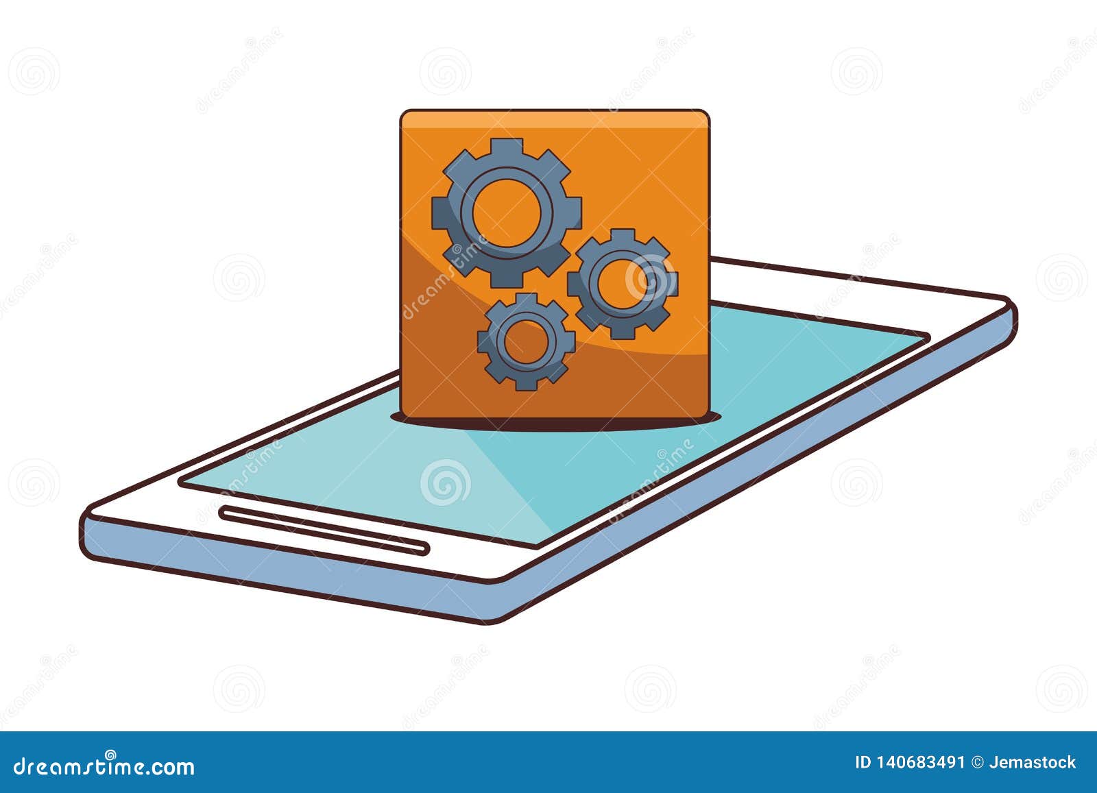 Technology Smartphone Cartoon Stock Vector - Illustration of science ...