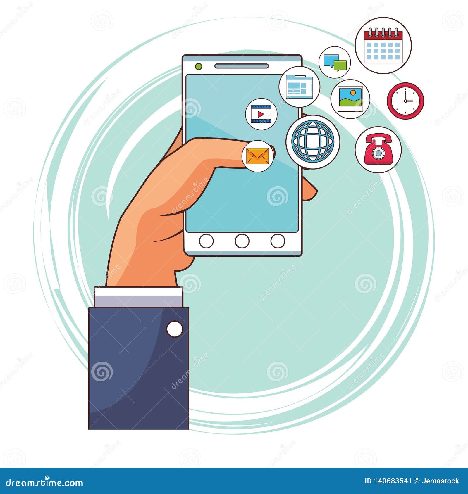 Technology Smartphone Cartoon Stock Vector - Illustration of ...