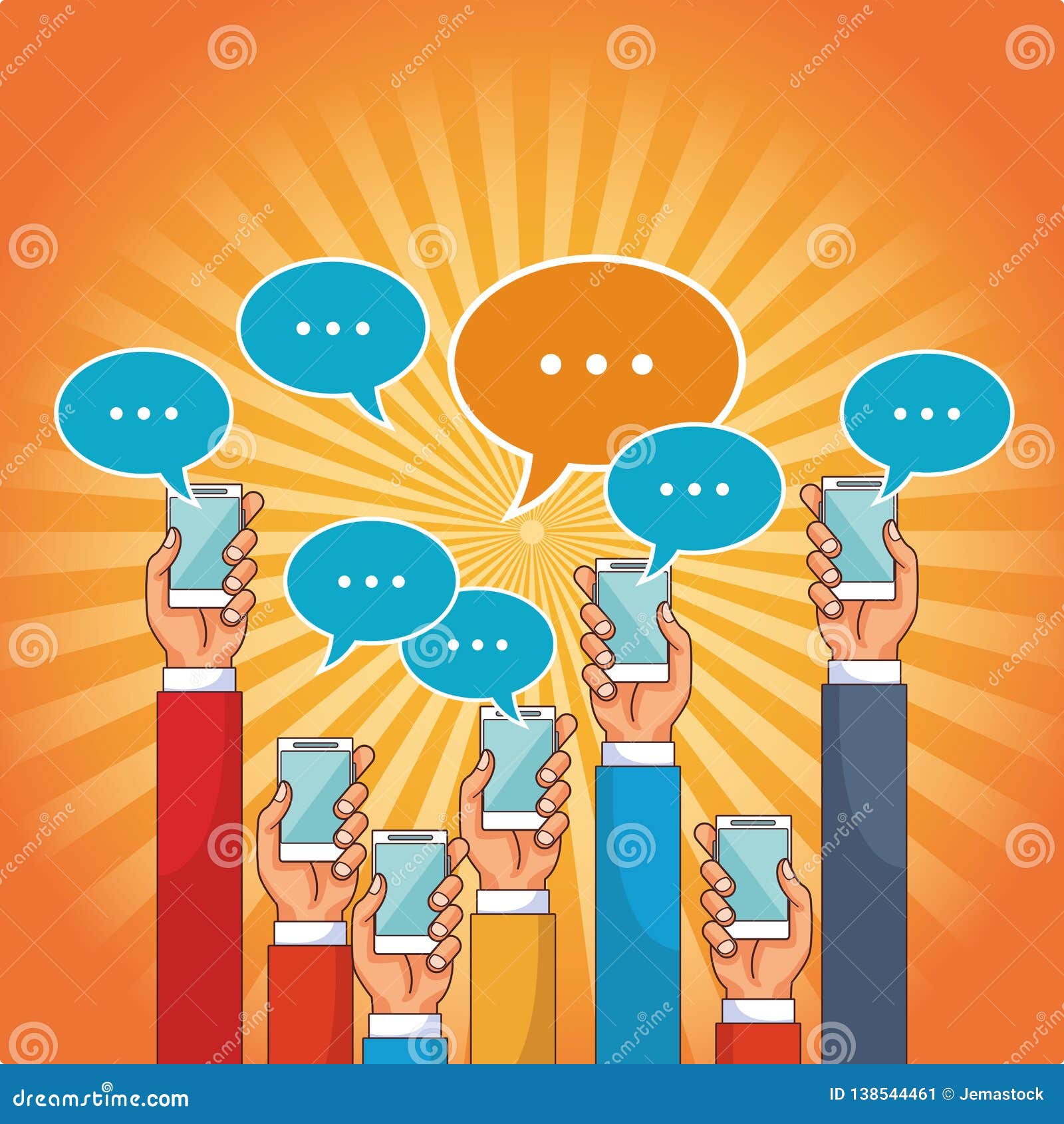 Technology Smartphone Users Connection Stock Vector - Illustration of ...