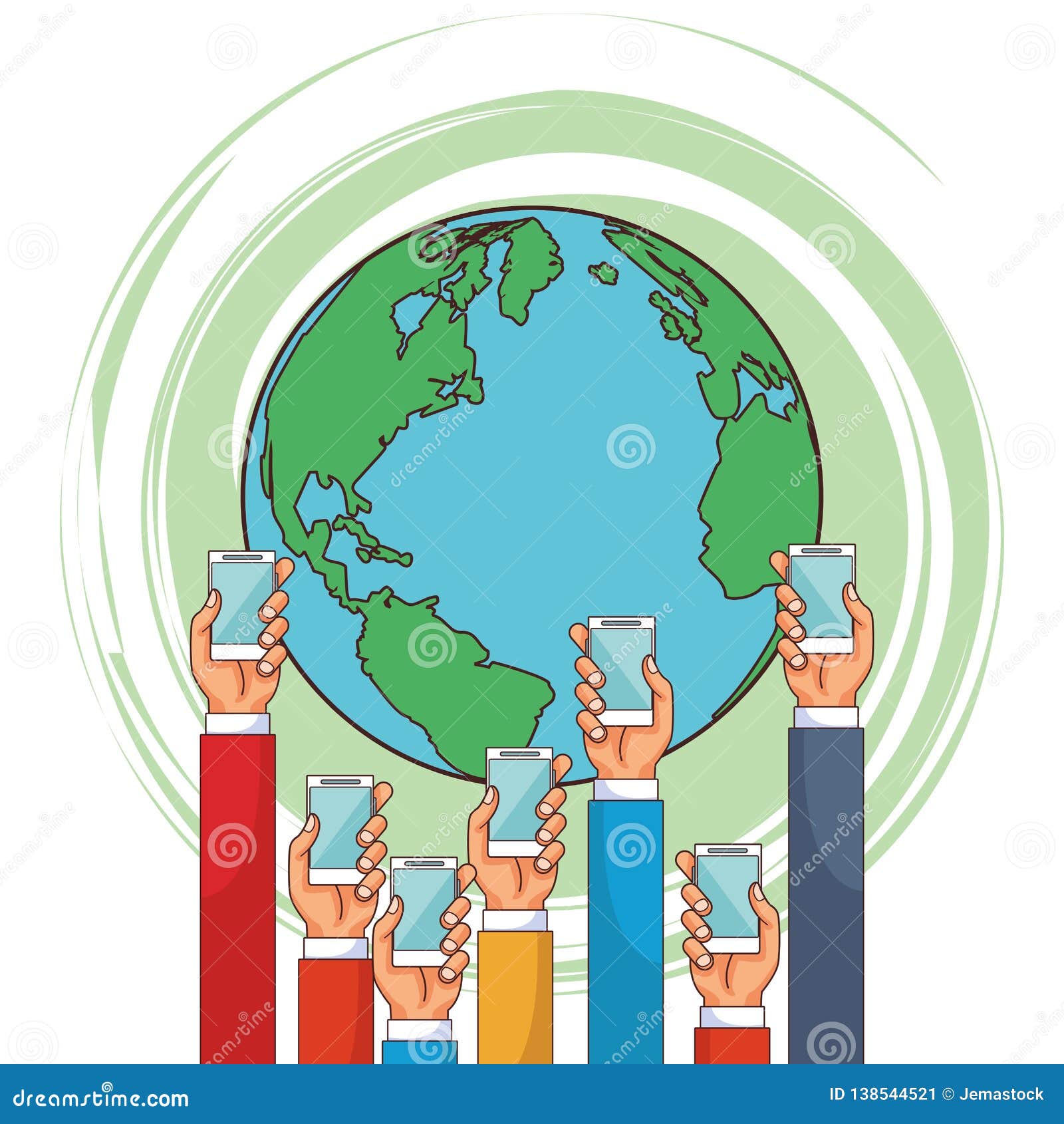 Technology Smartphone Users Connection Stock Vector - Illustration of ...