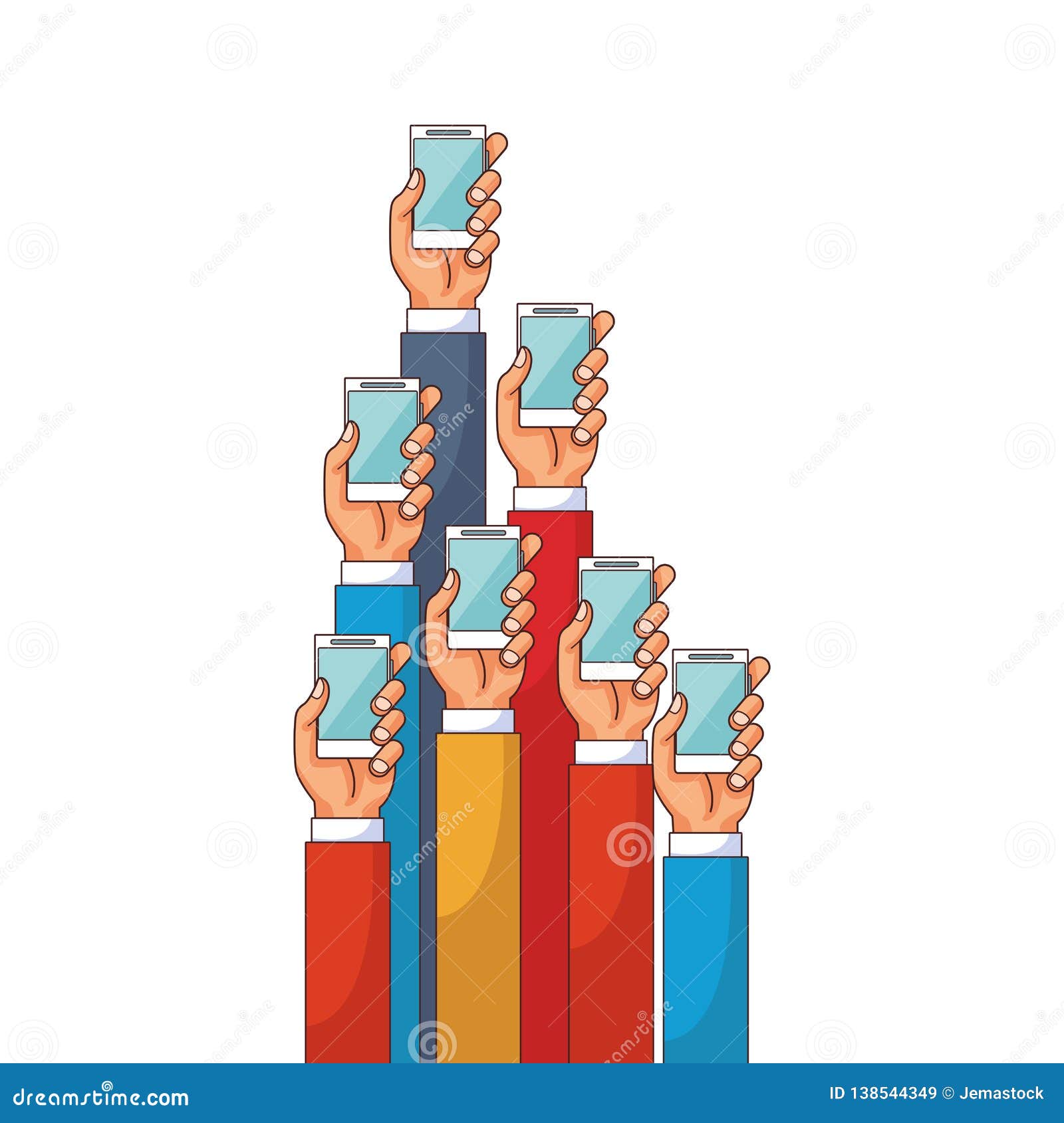 Technology Smartphone Users Connection Stock Vector - Illustration of ...