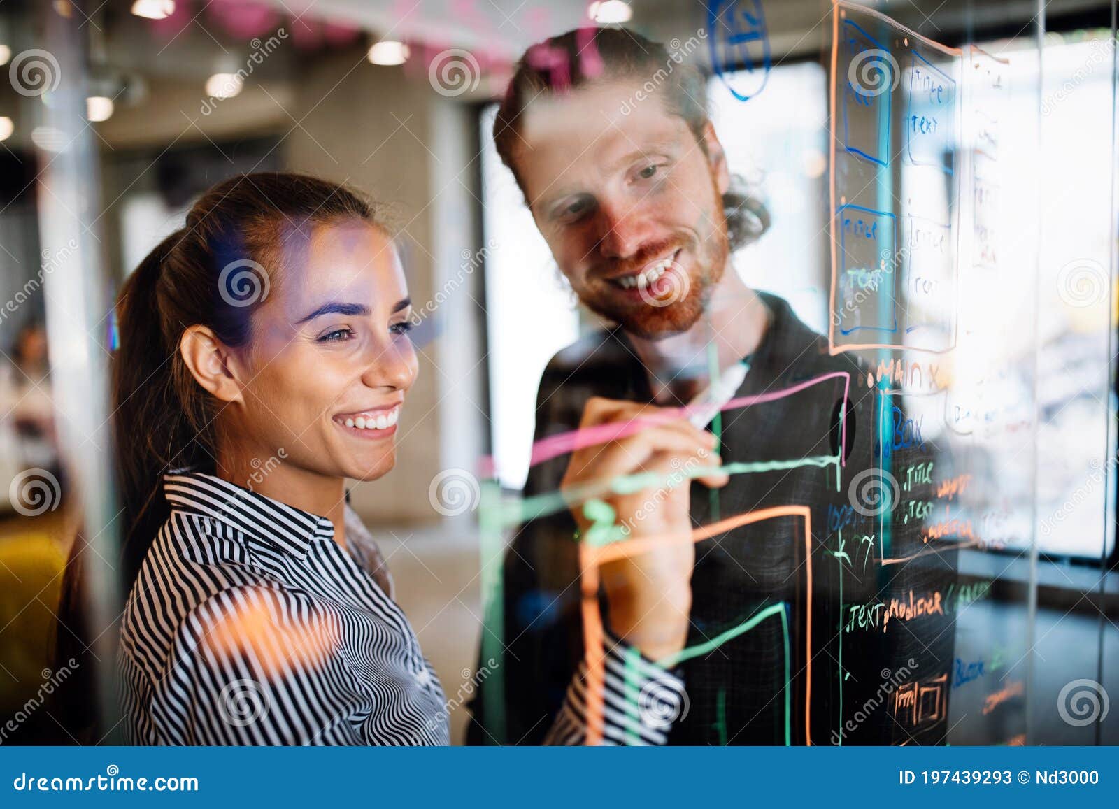 Technology Software Business Office Programming People Concept Stock ...