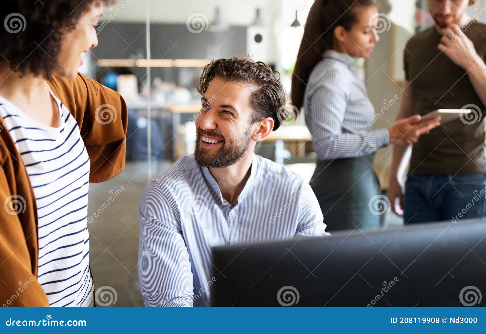 Technology Software Business Office Programming People Concept Stock ...