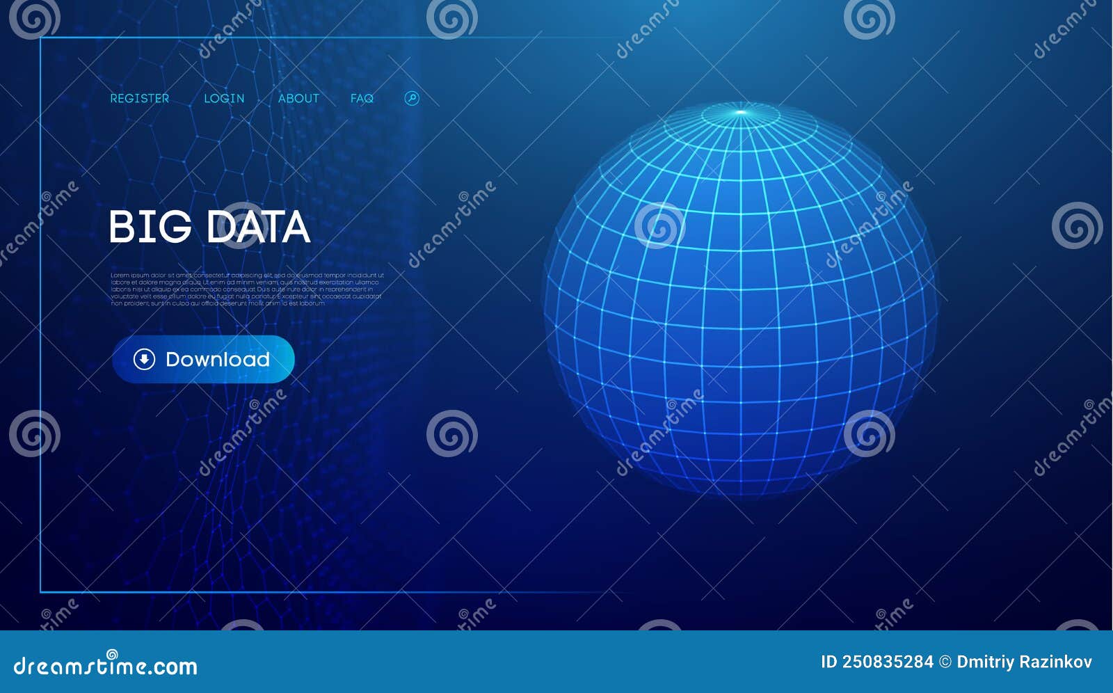 Technology Sphere Digital Background. Cloud Technology Vector ...