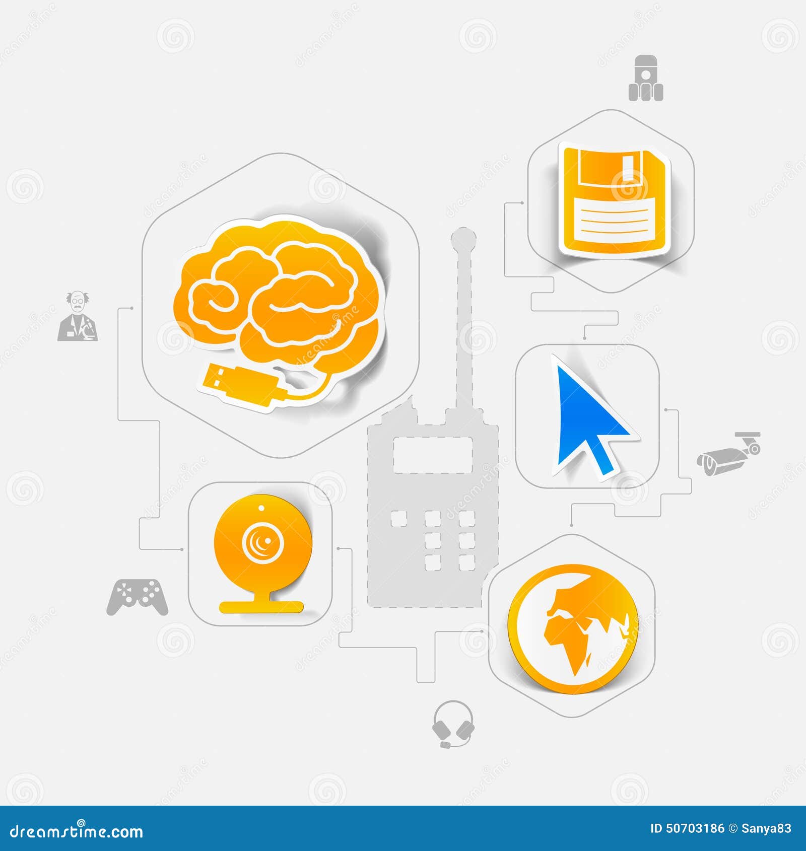Technology Sticker Infographic Stock Vector - Illustration of data ...