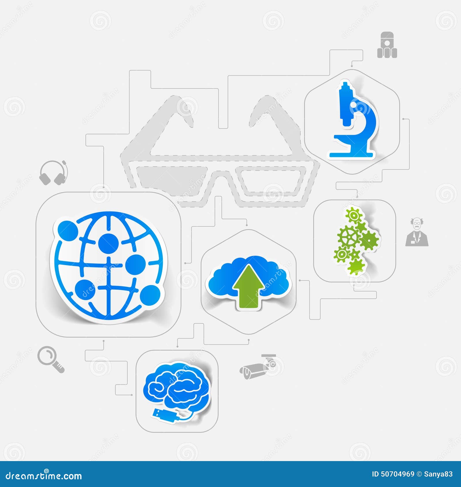 Technology Sticker Infographic Stock Vector - Illustration of ...