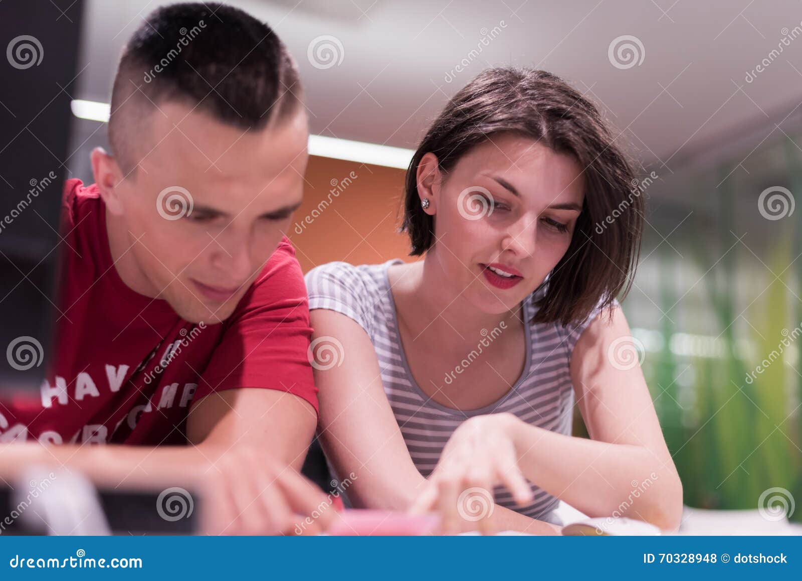 Technology Students Group Working in Computer Lab School Class Stock ...
