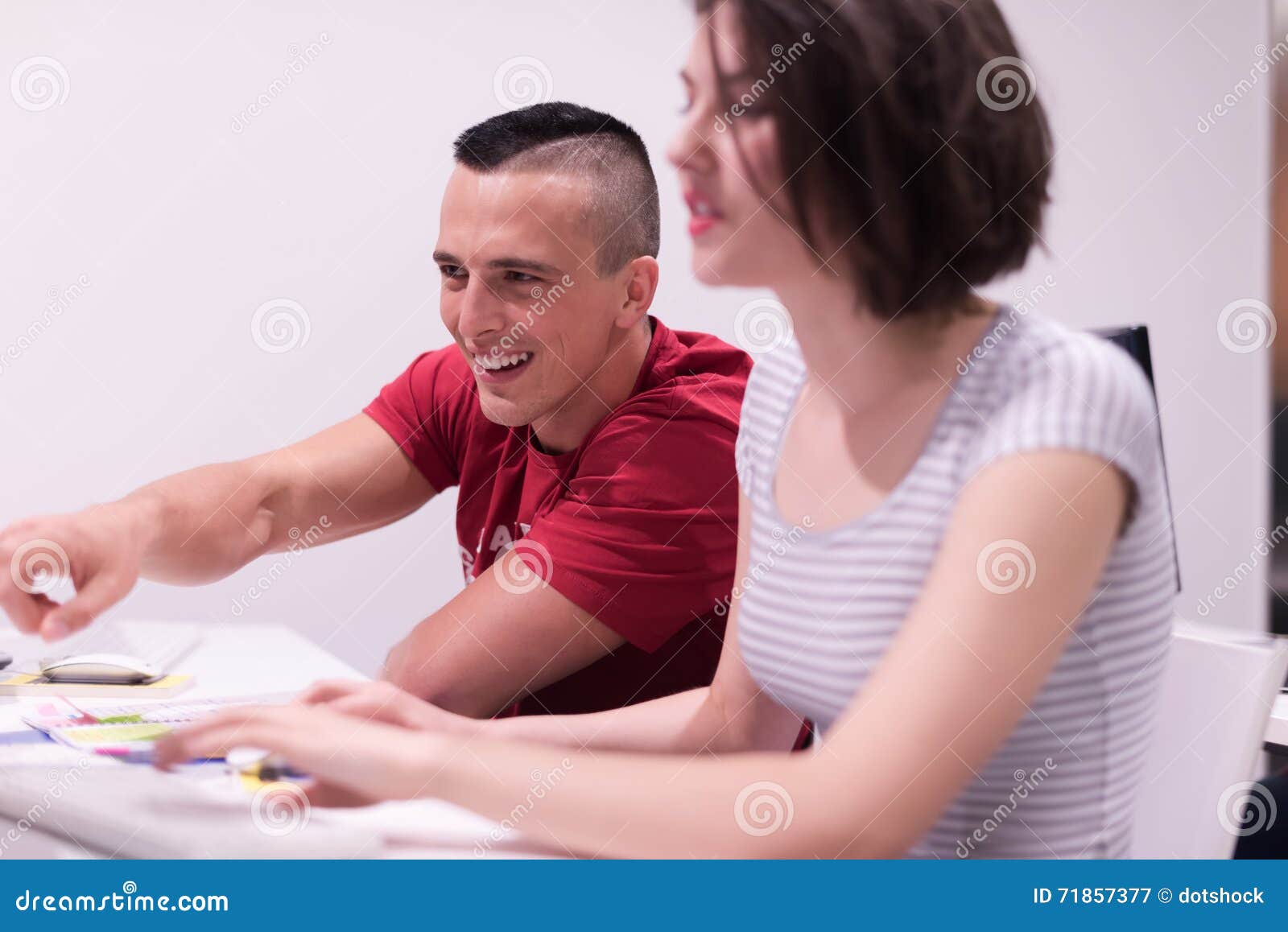 Technology Students Group Working in Computer Lab School Class Stock ...