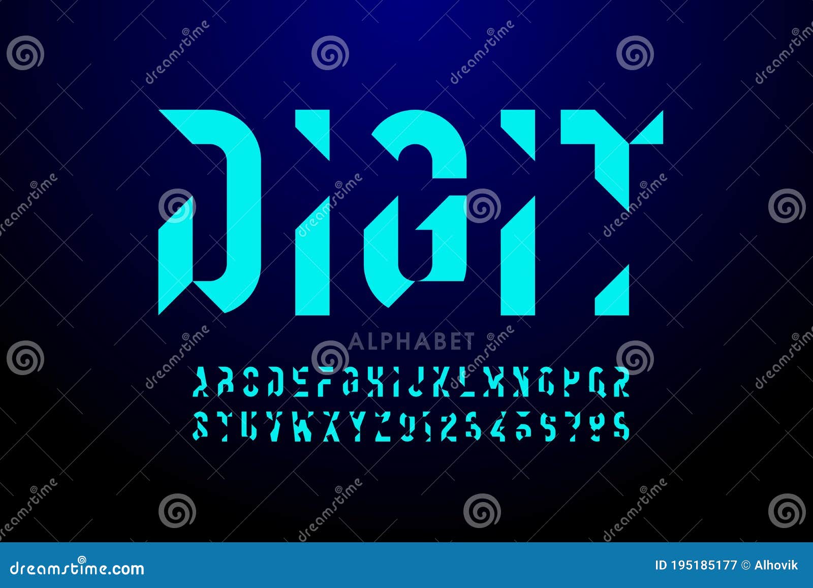 Technology style font stock vector. Illustration of concept - 195185177