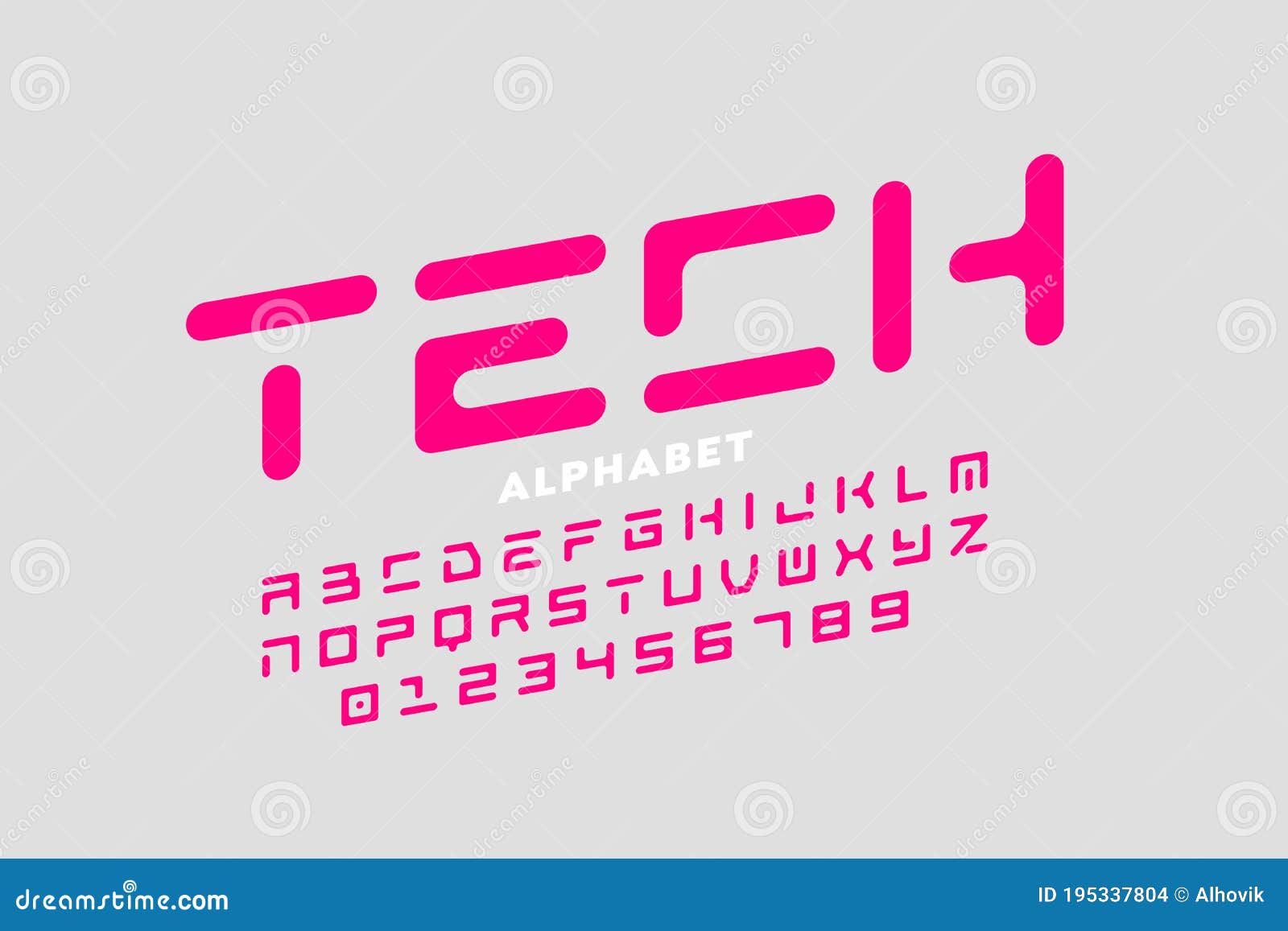 Technology style font stock vector. Illustration of innovative - 195337804