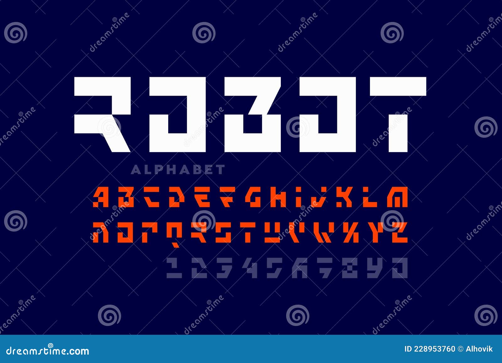 Technology Style Font Design Stock Vector - Illustration of modern ...
