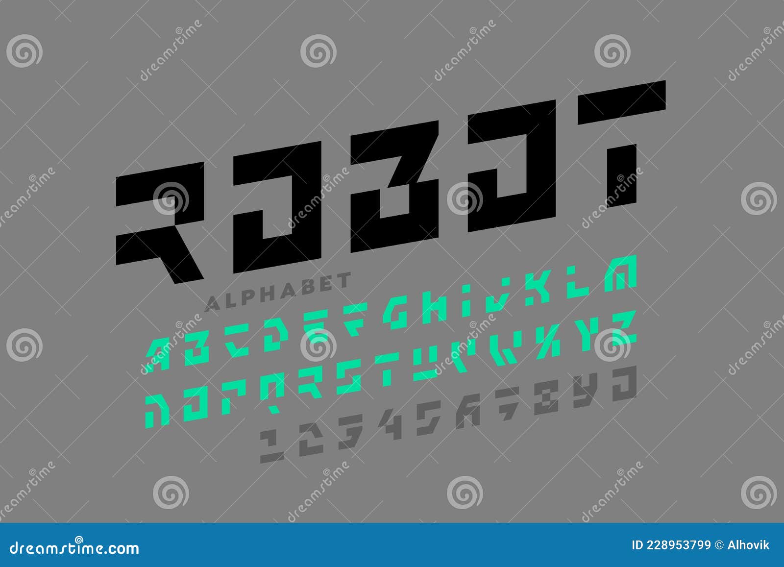 Technology Style Font Design Stock Vector - Illustration of sign ...