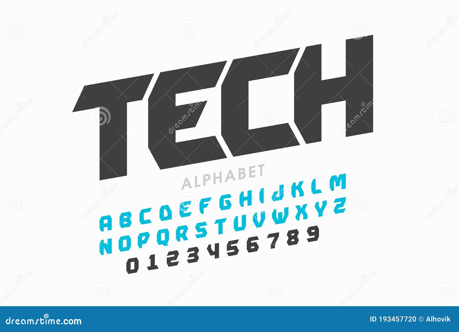 Technology Style Font, Science Alphabet Stock Vector - Illustration of ...