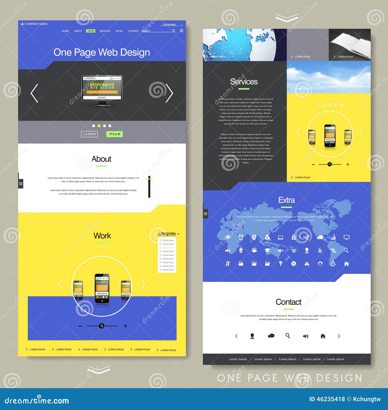 Technology Style One Page Website Design Stock Vector - Illustration of ...