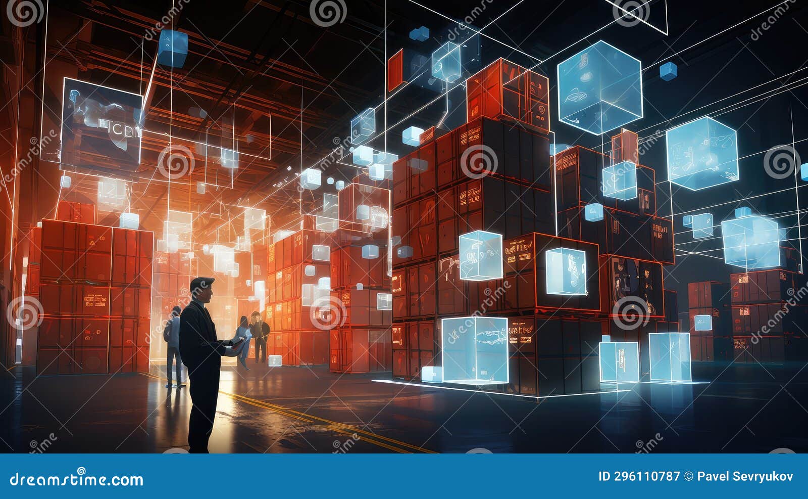 Technology Supply Chain Artificial Stock Image - Image of virtual ...