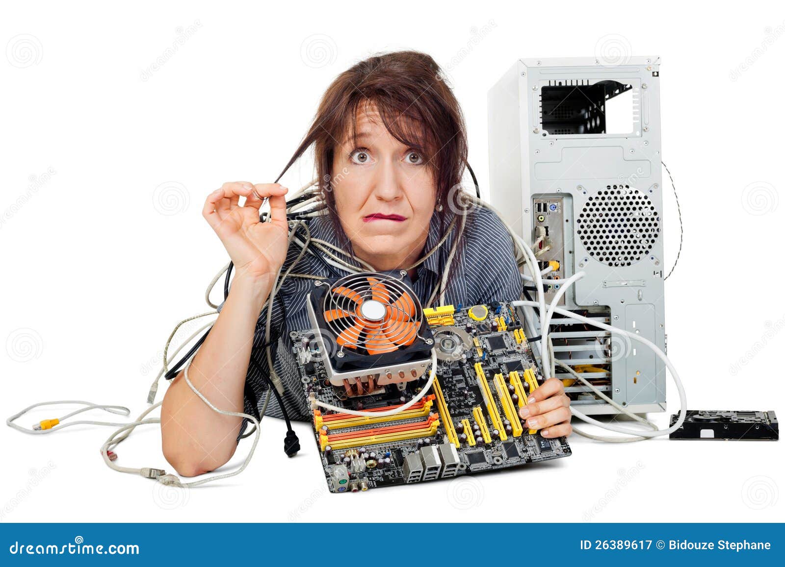 Technology Support Help Me Please! Stock Image - Image of mature, mess ...