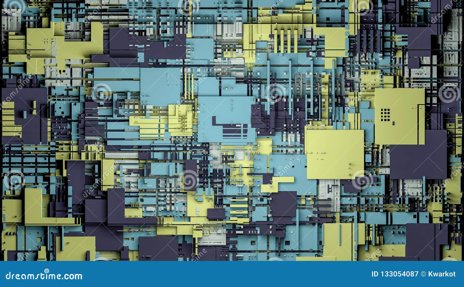 Technology Surface with a Lot of Details. Simple Geometry Shapes ...