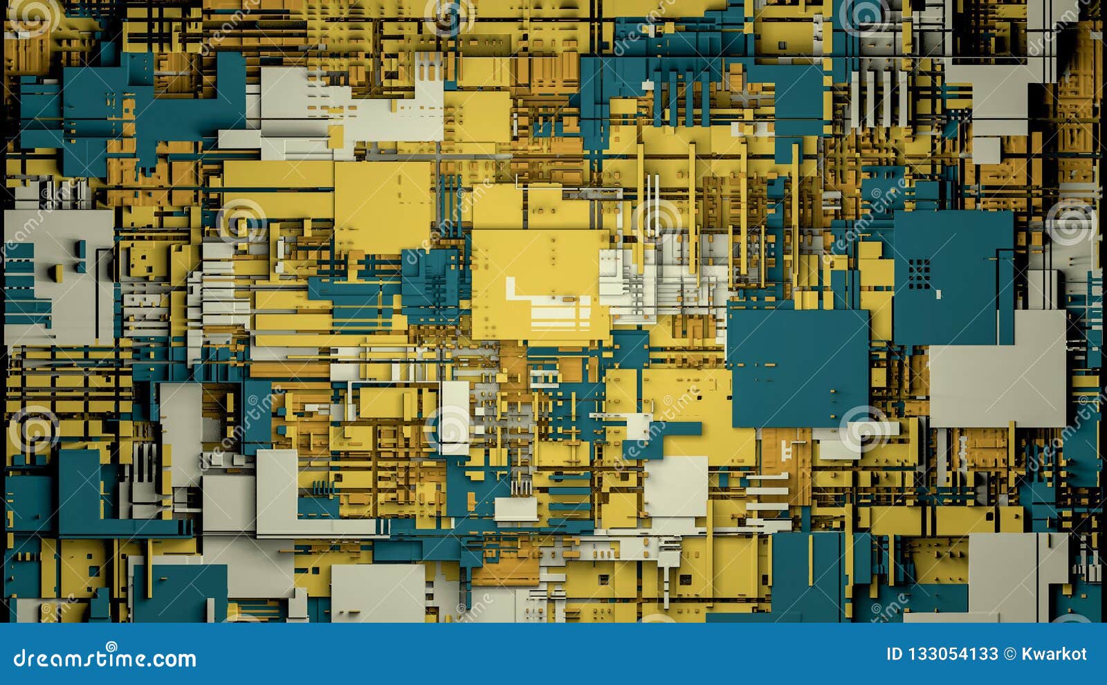 Technology Surface with a Lot of Details. Simple Geometry Shapes ...