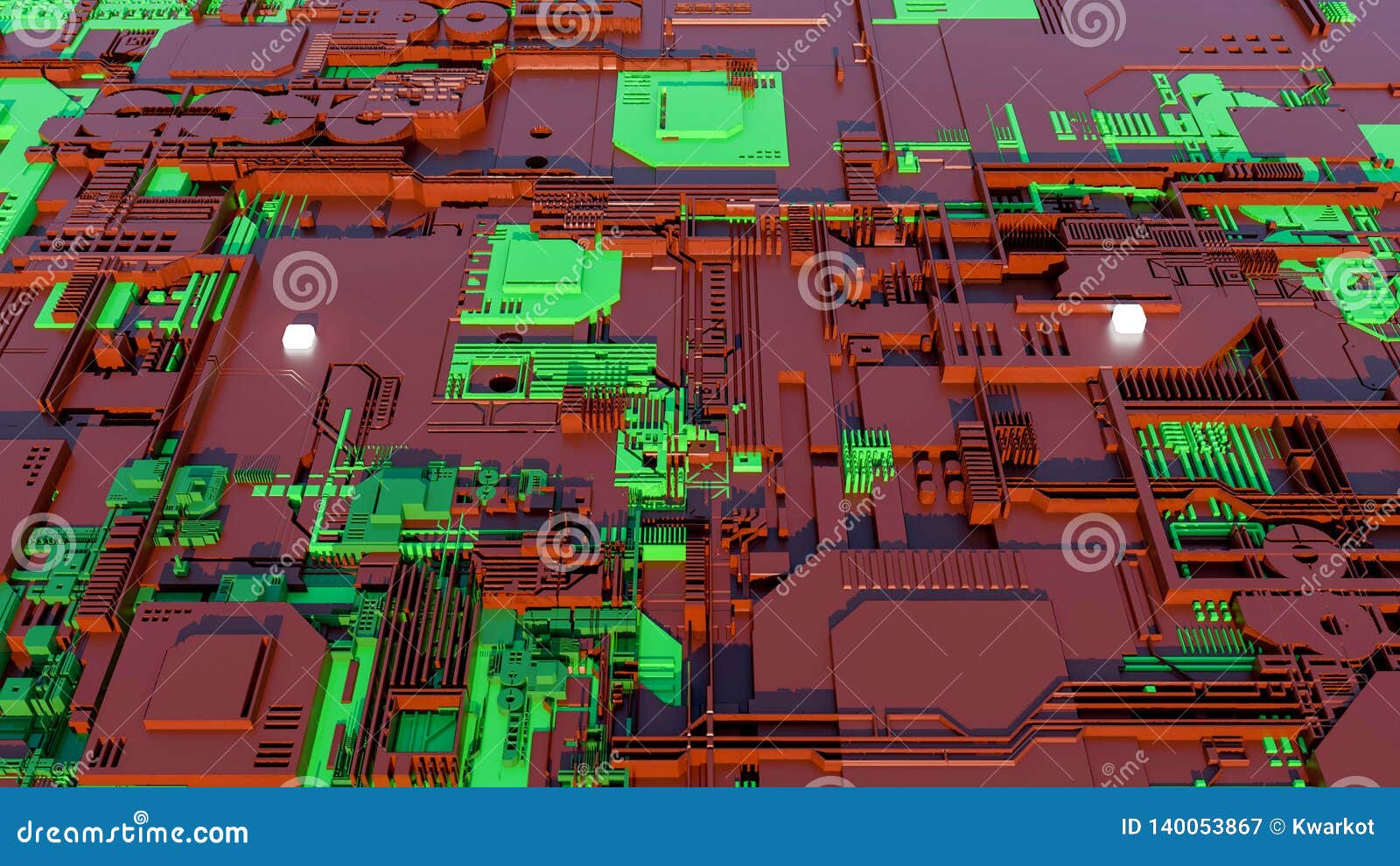 Technology Surface with a Lot of Details. Simple Geometry Shapes ...