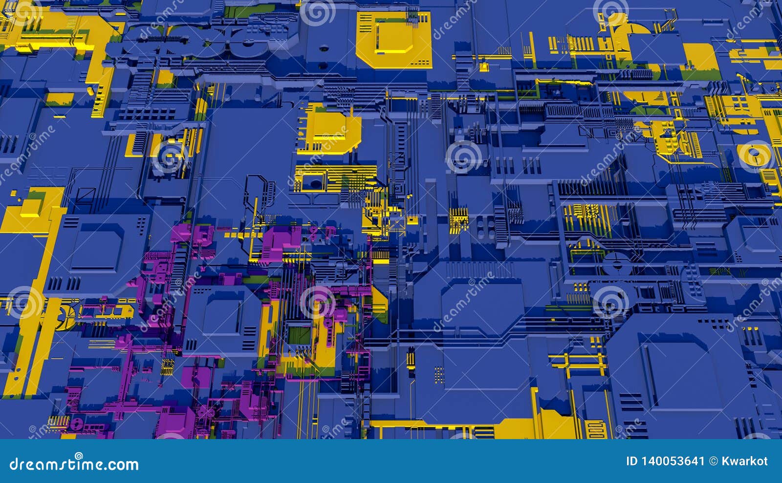 Technology Surface with a Lot of Details. Simple Geometry Shapes ...