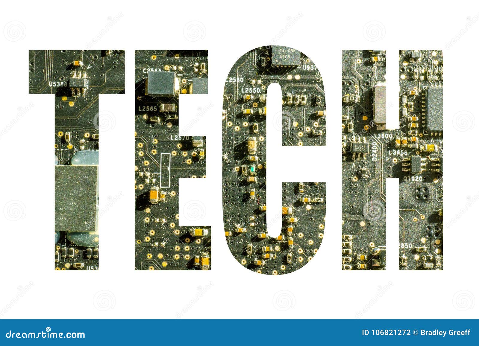Technology Symbol with Electronic Background Stock Photo - Image of ...