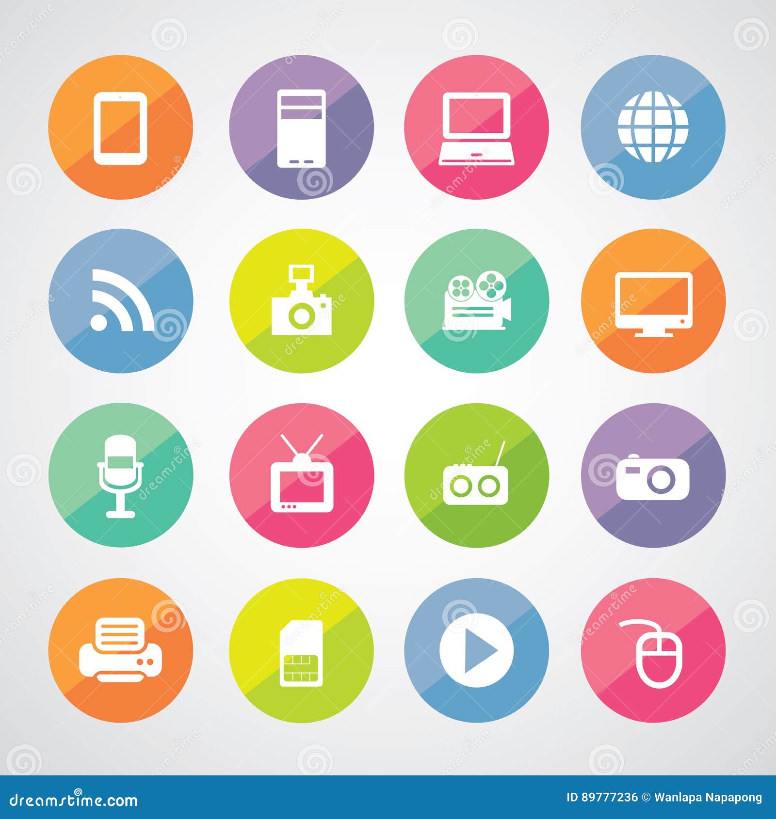 Technology symbol set stock vector. Illustration of communication ...