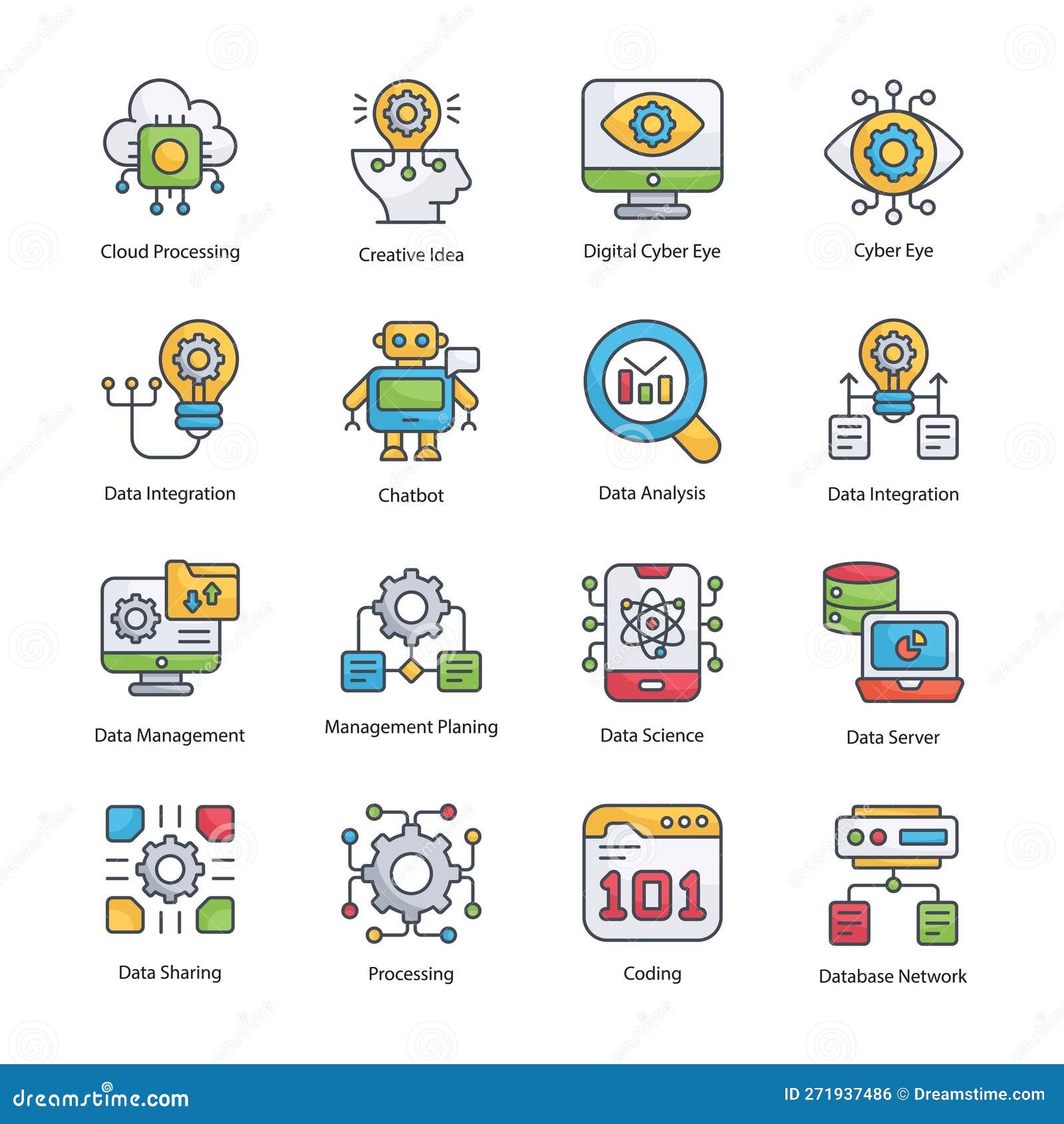 Technology Vector Fill Outline Icon Design Illustration. Technology ...