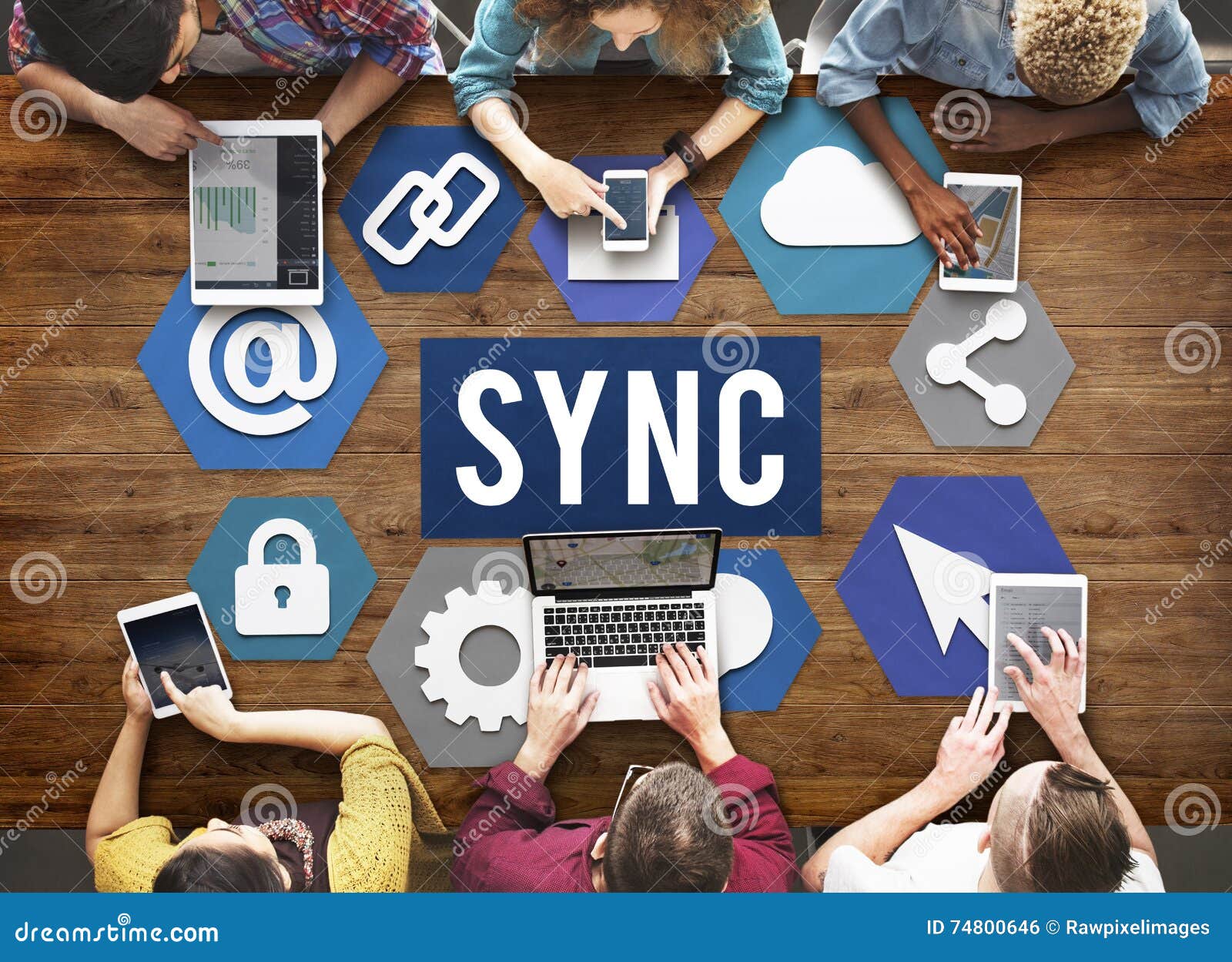 Technology Sync Word Graphic Concept Stock Illustration - Illustration ...