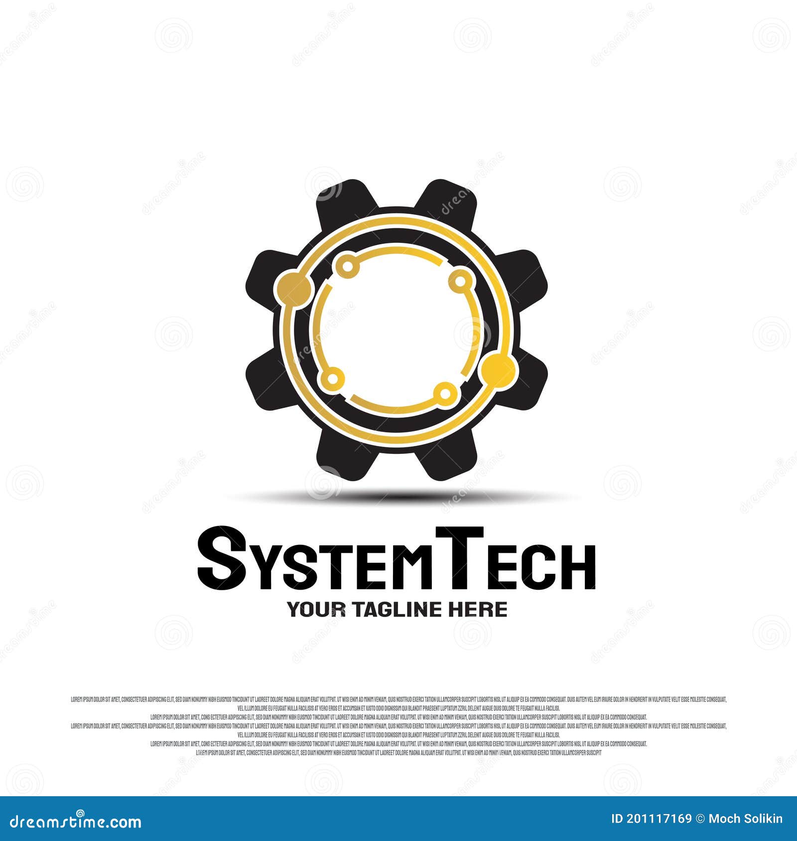 Technology System Logo Design with the Concept of Gears and Circuit ...