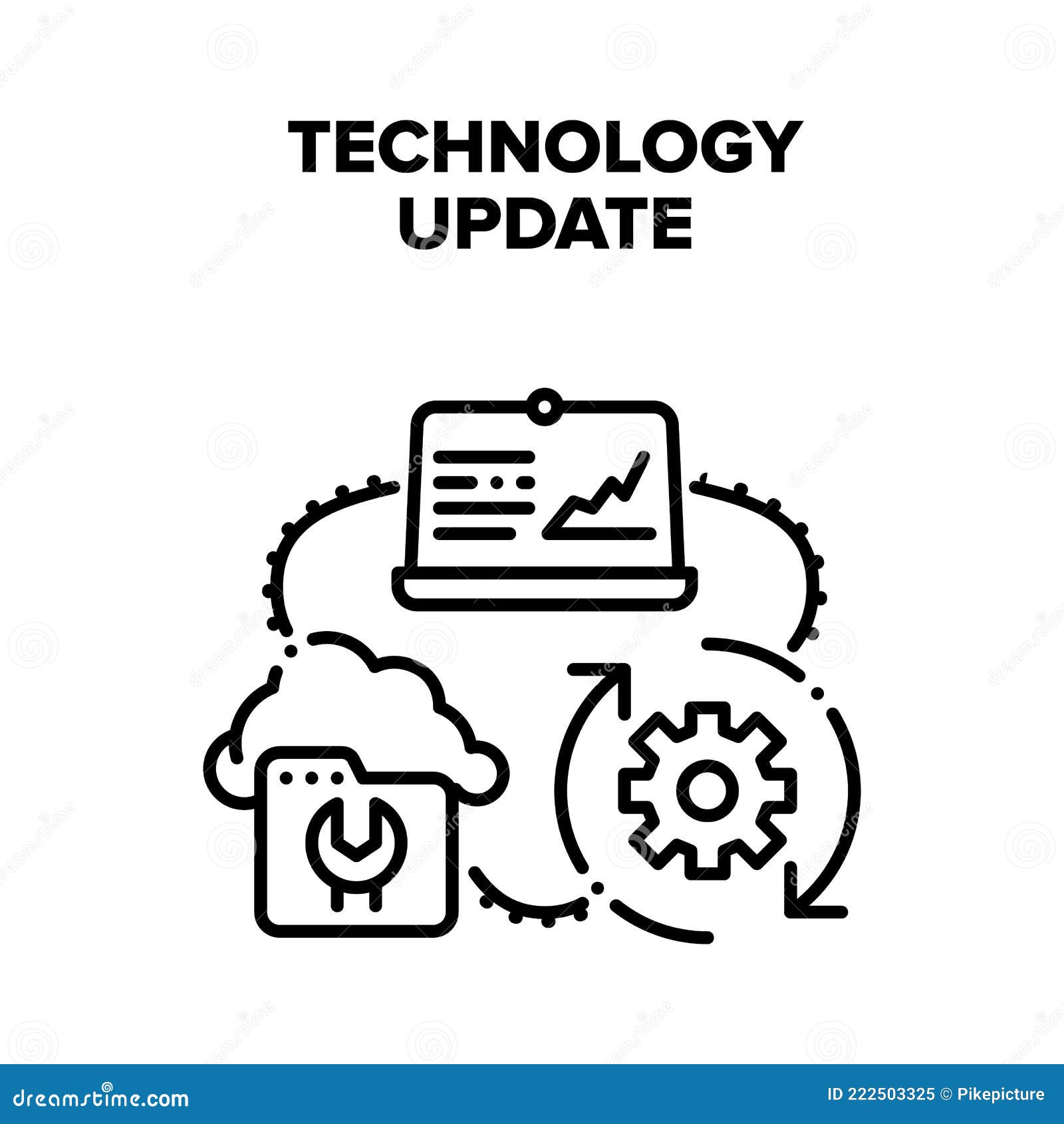 Updating File Icon Or Upgrading Software Document Process Vector ...