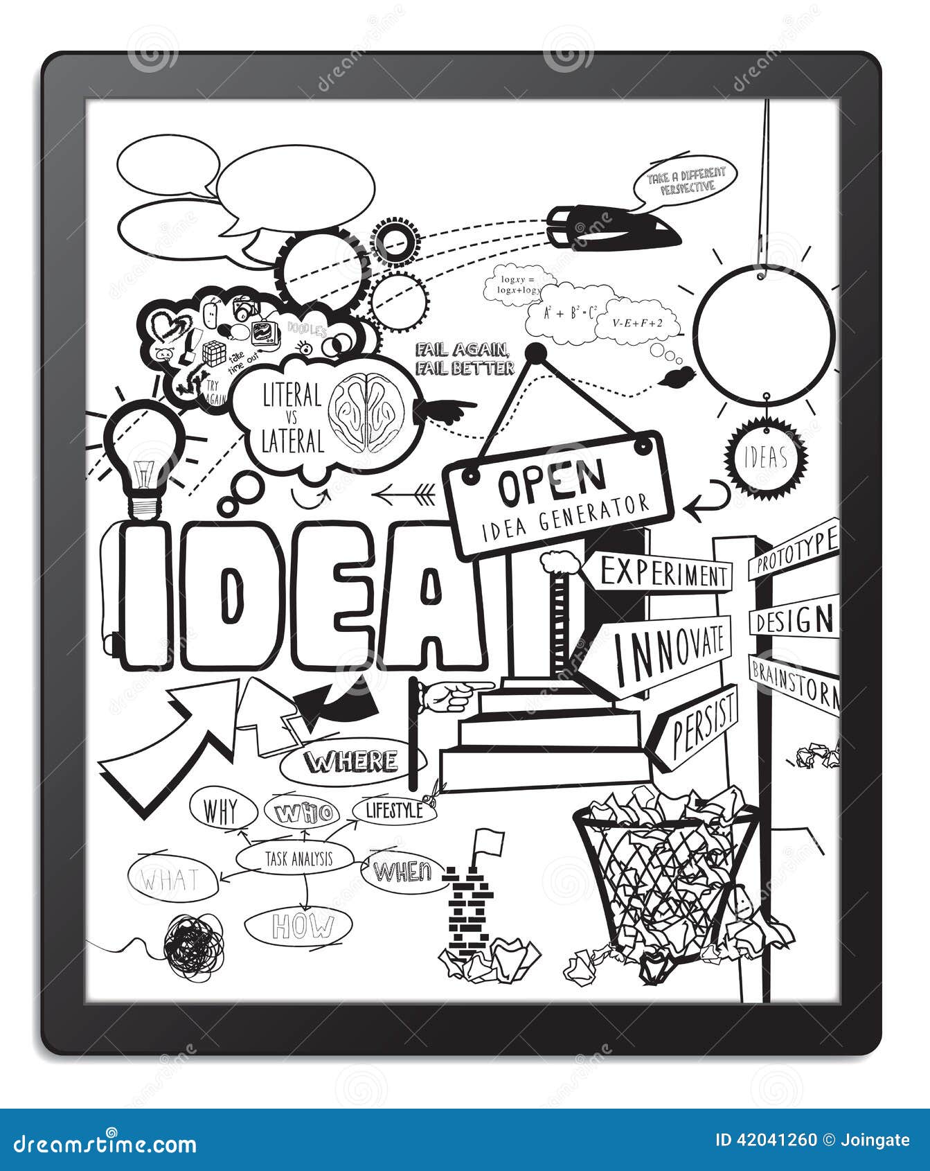 Technology Tab or Pad with Design of Idea Concept Stock Vector ...