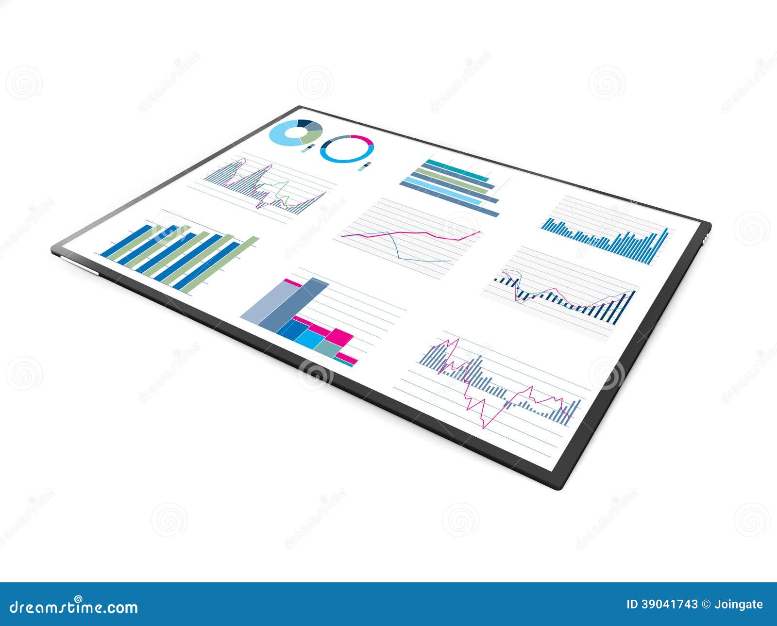 Technology Tablet with Performance Data Stock Illustration ...