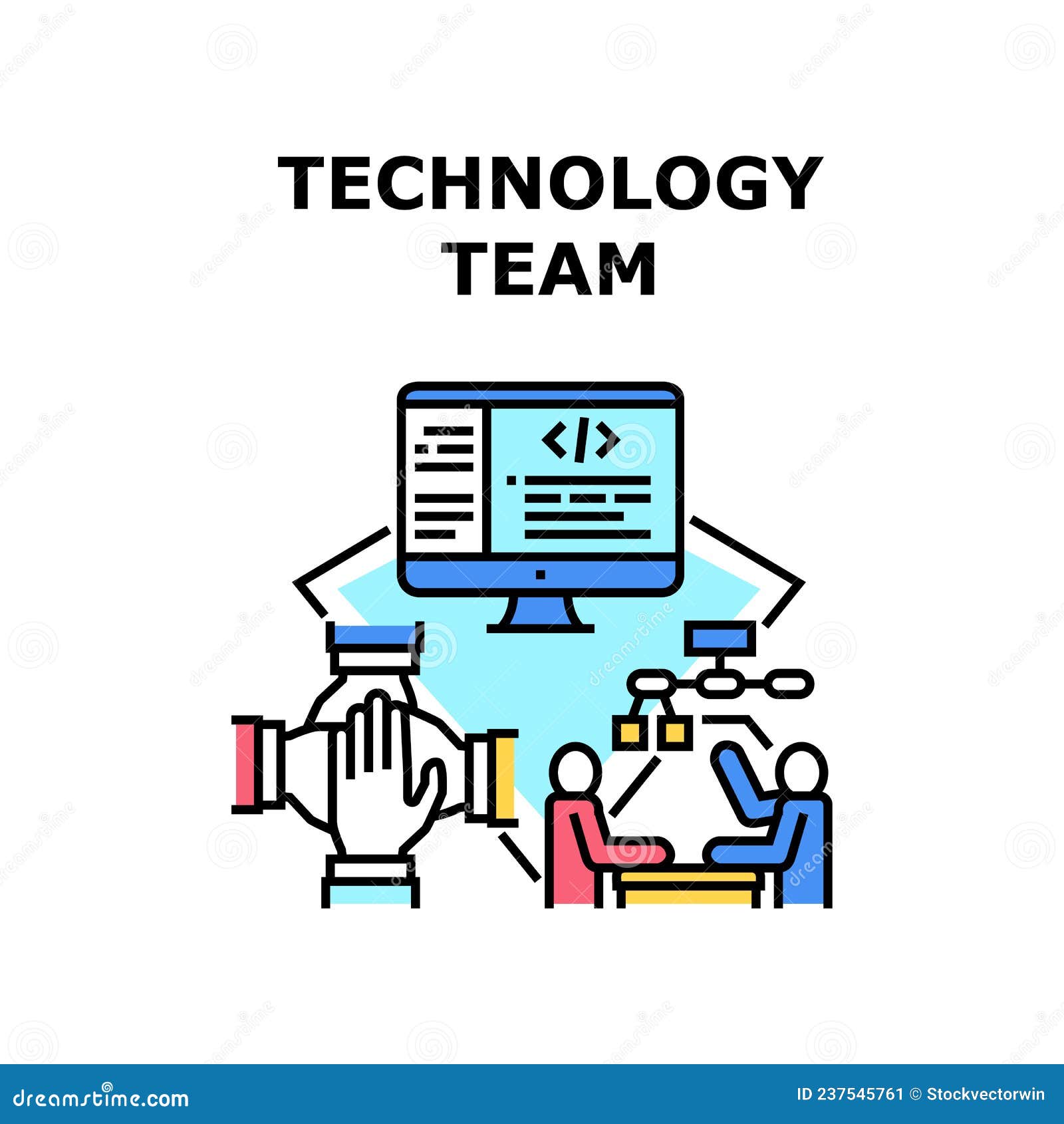 Technology Team Icon Vector Illustration Stock Vector - Illustration of ...