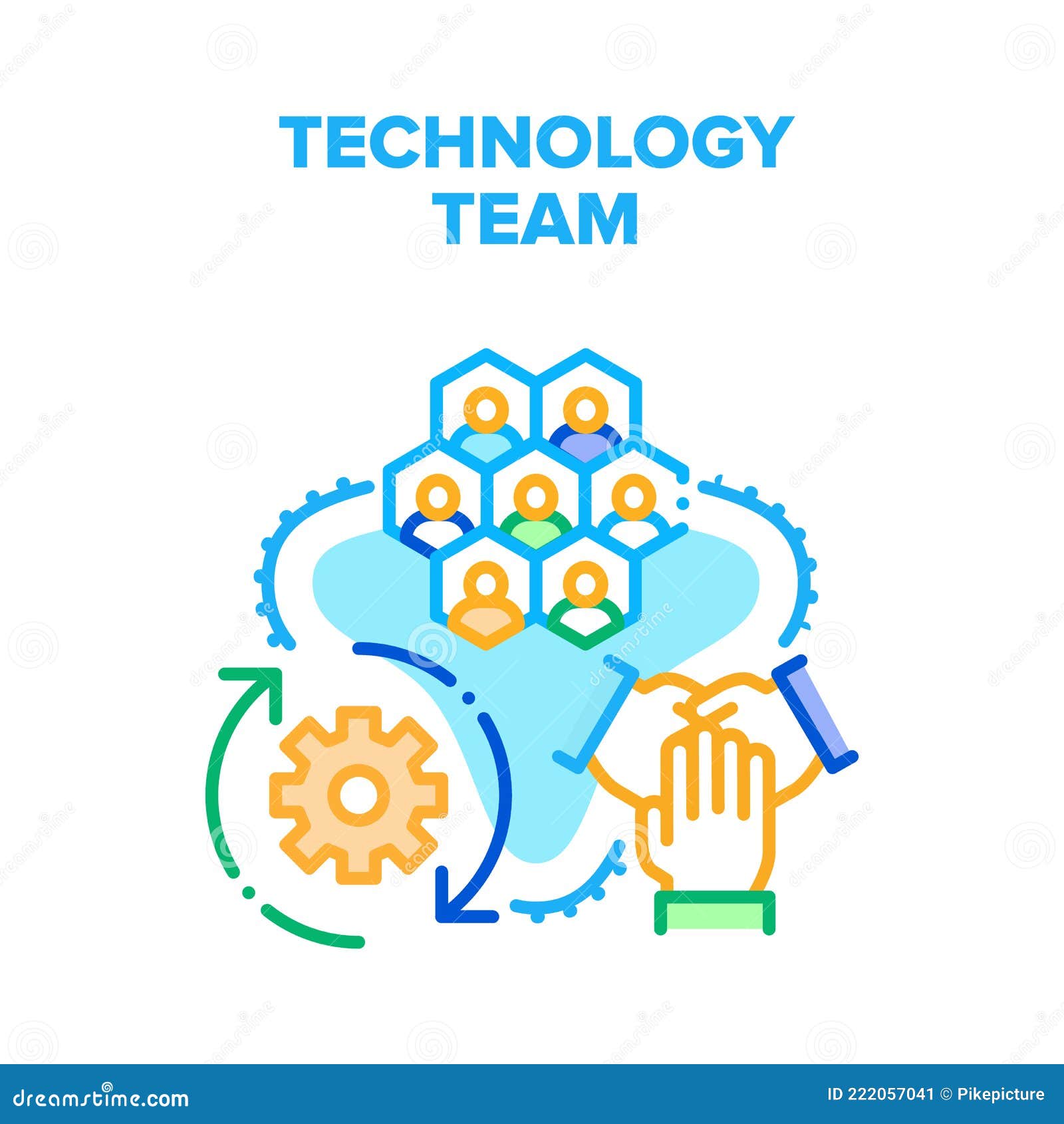 Technology Team Vector Concept Color Illustration Stock Vector ...