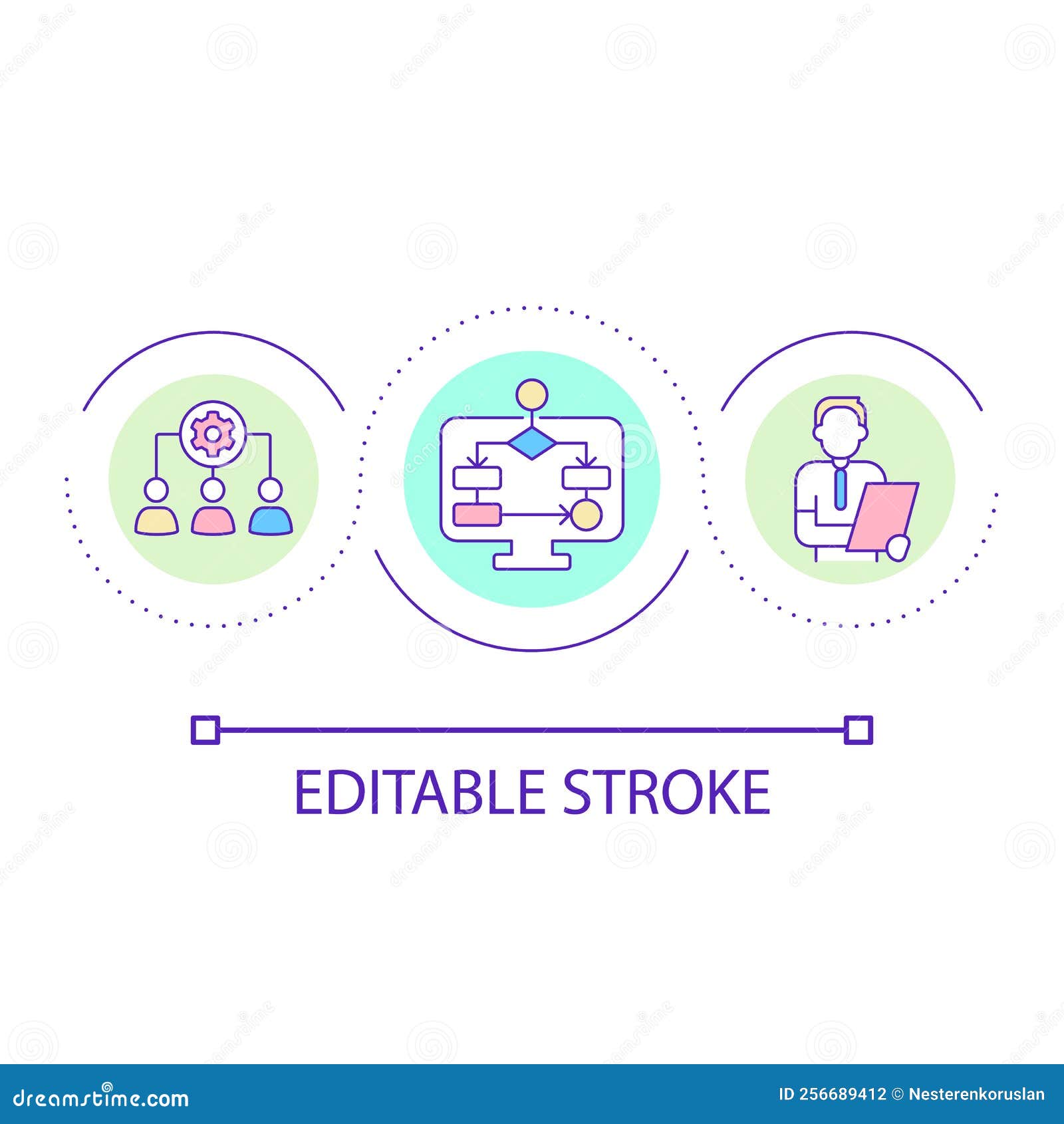 Technology in Teamwork Loop Concept Icon Stock Vector - Illustration of ...