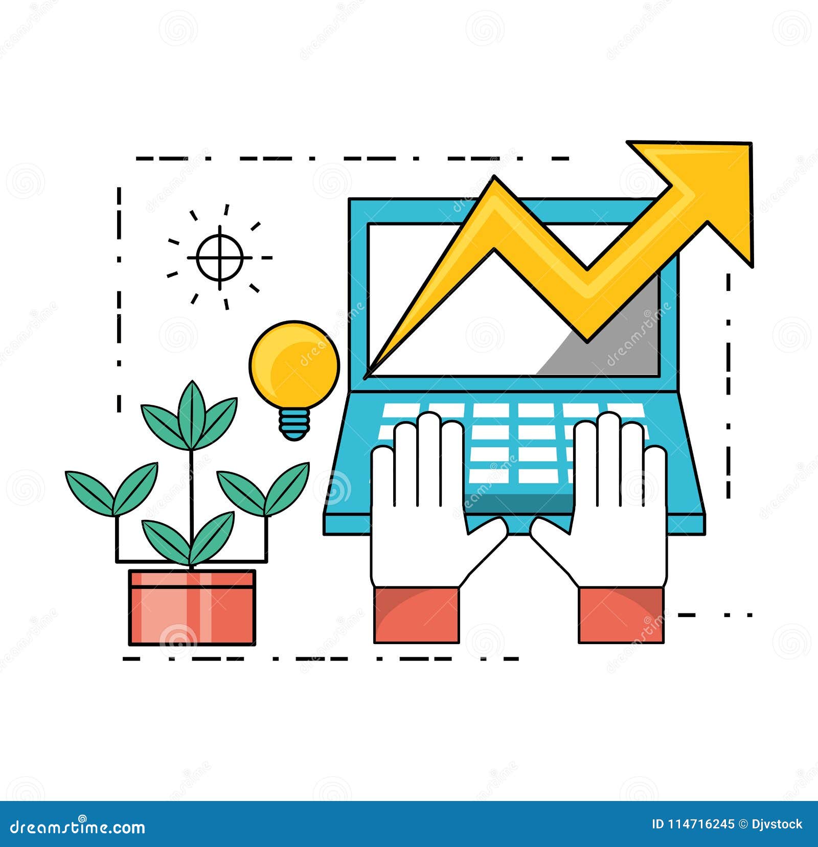 Technology Teamwork To Development Process Stock Vector - Illustration ...