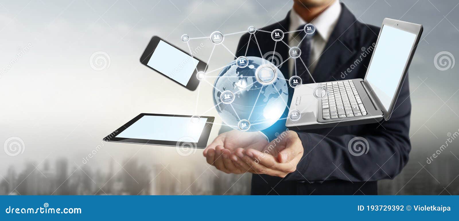 Technology Tech Devices Connected To Each Other in Hands Stock Photo ...