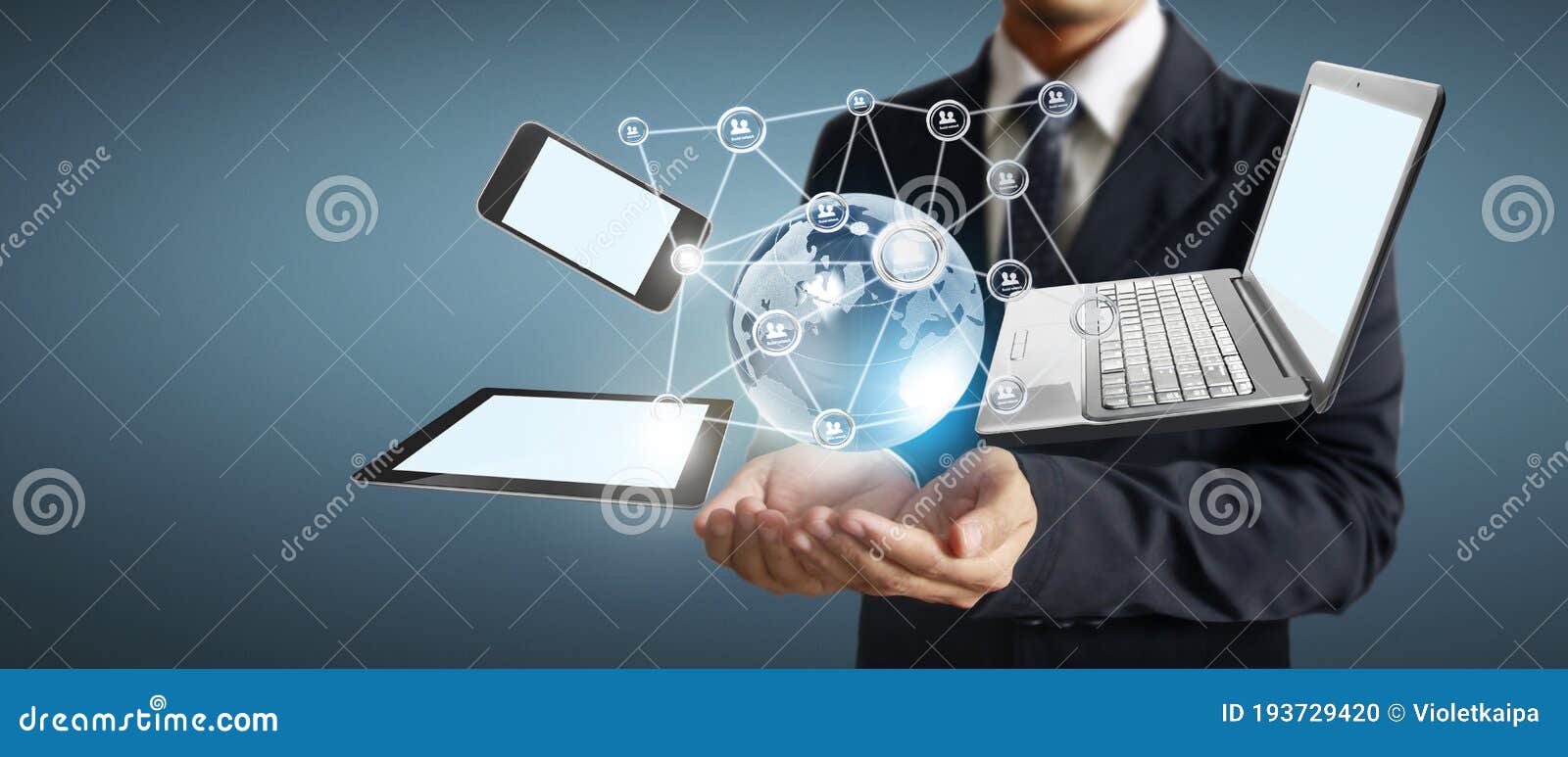 Technology Tech Devices Connected To Each Other in Hands Stock Photo ...