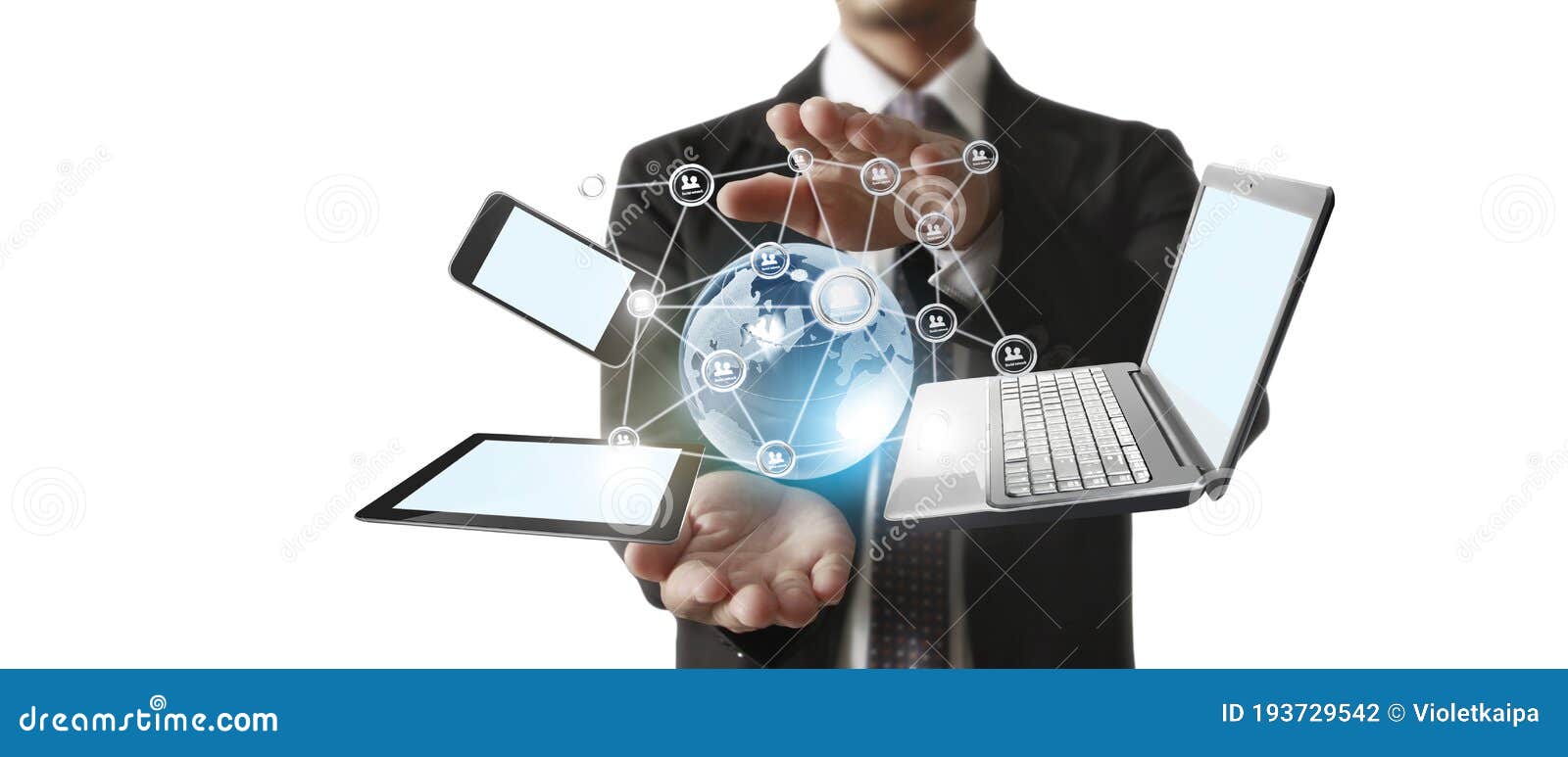 Technology Tech Devices Connected To Each Other in Hands Stock Photo ...